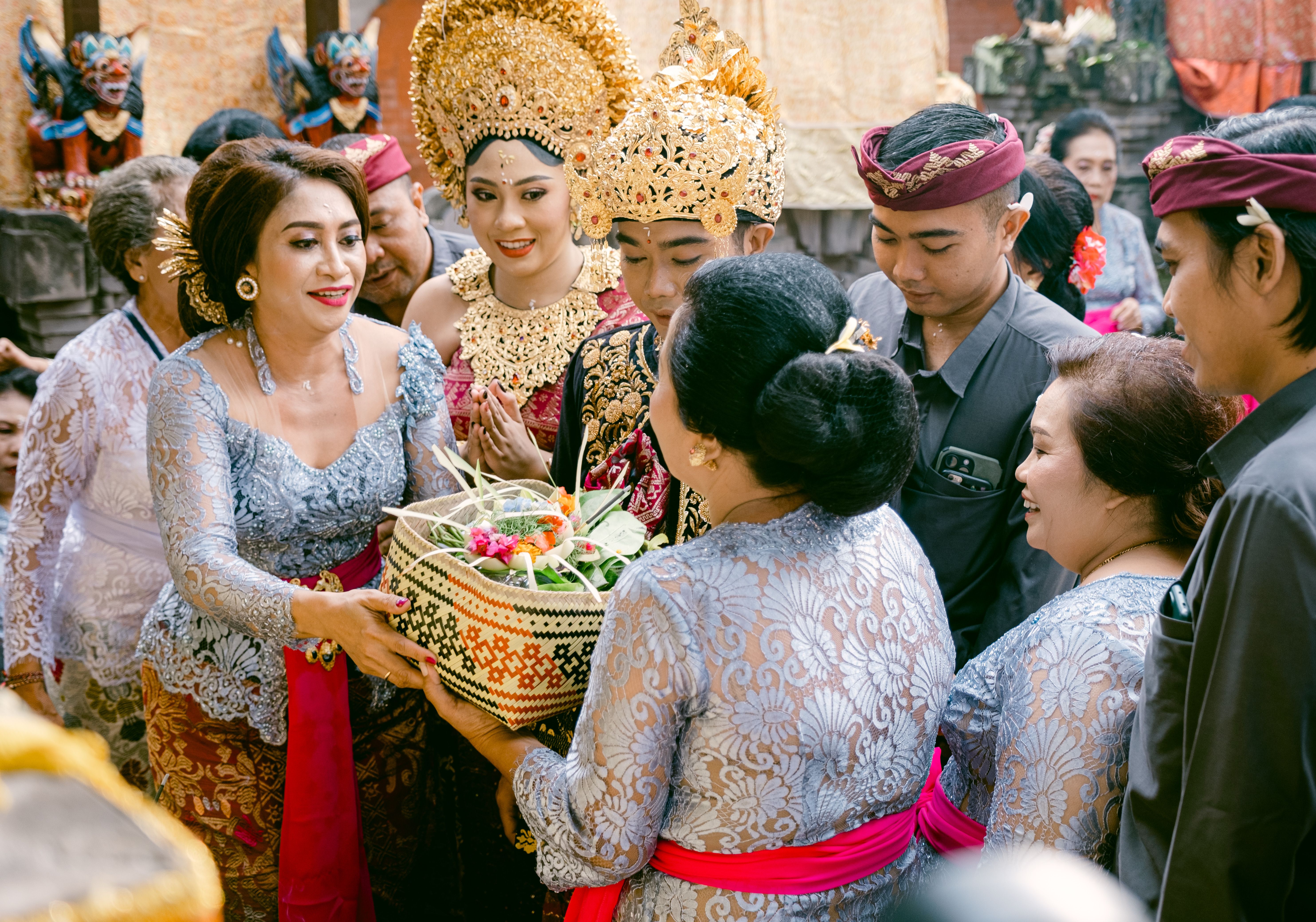 Traditional Balinese Ceremony with Offerings · Free Stock Photo