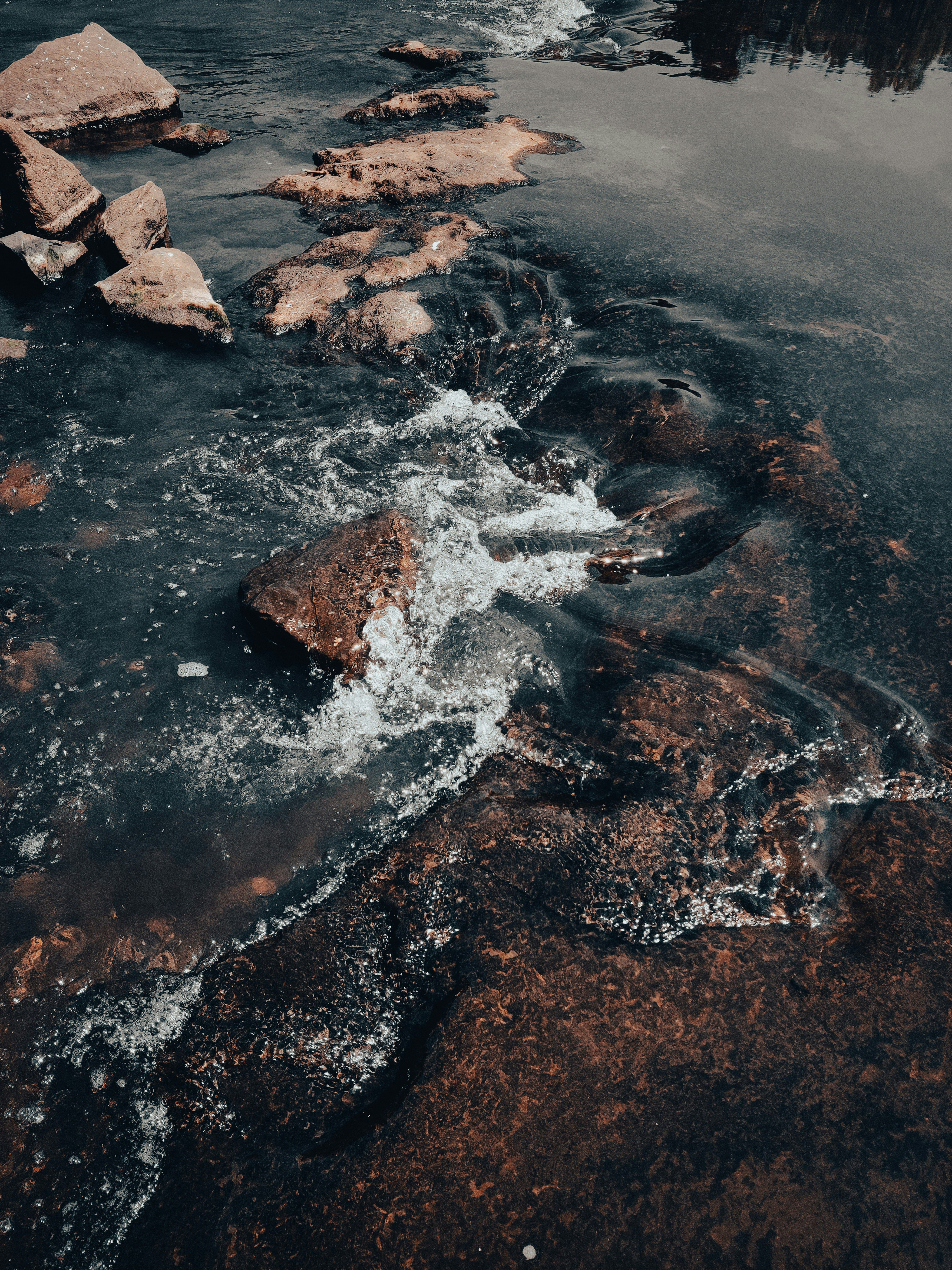 Scenic River Flowing Over Rocks in India · Free Stock Photo