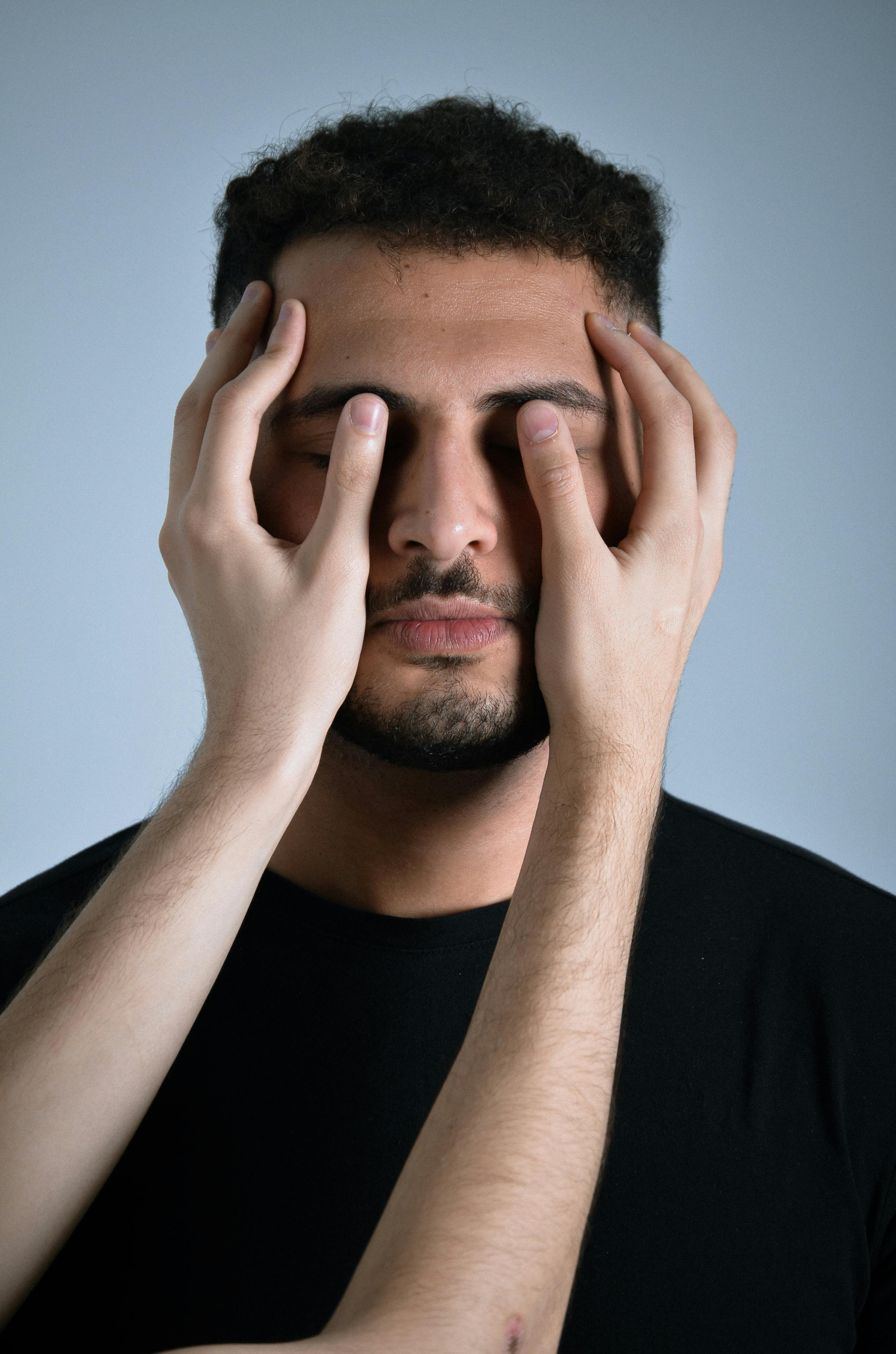Intimate Portrait of Hands on Face · Free Stock Photo