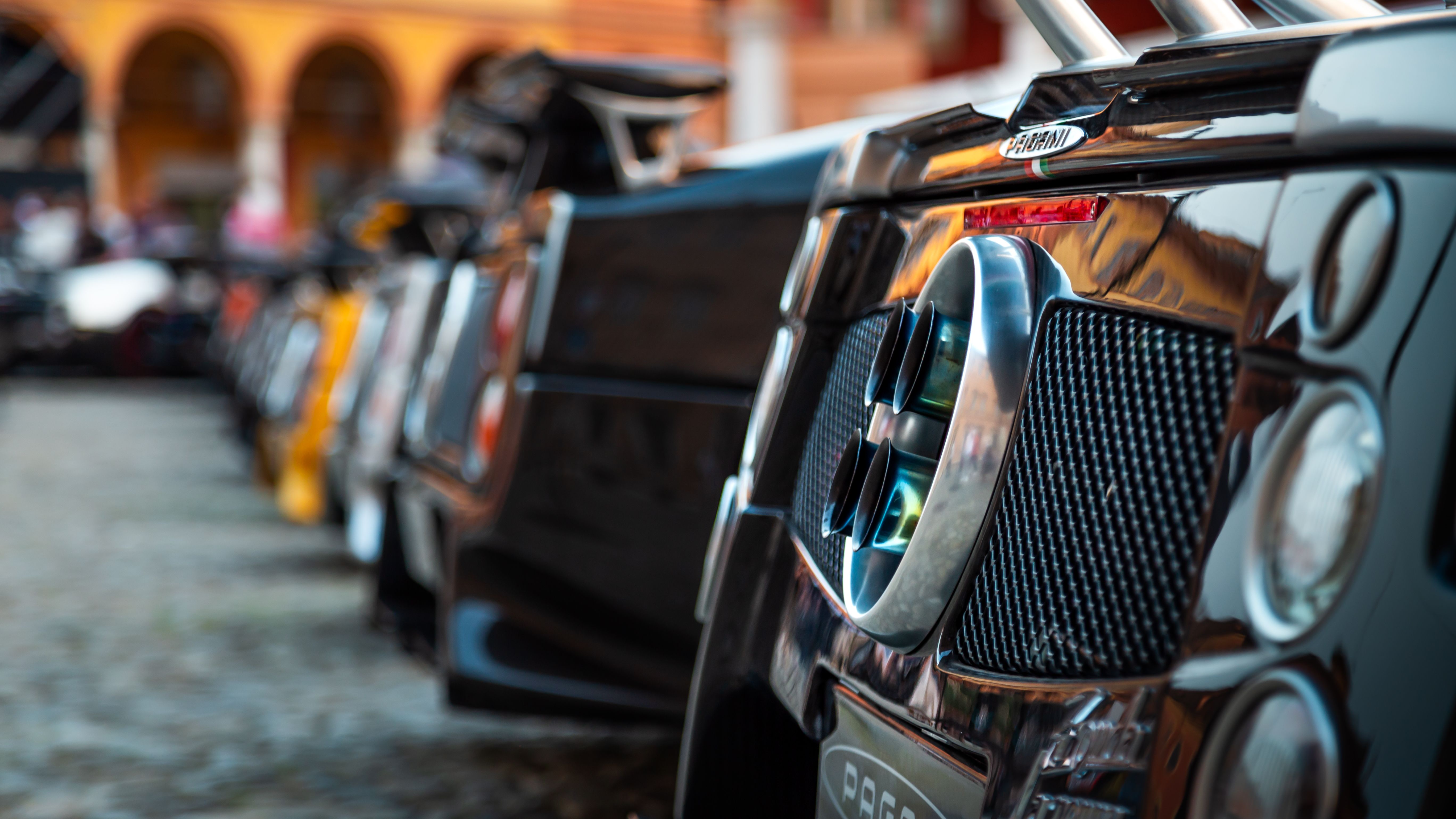 Close-up Shot of Pagani Supercar Lineup · Free Stock Photo