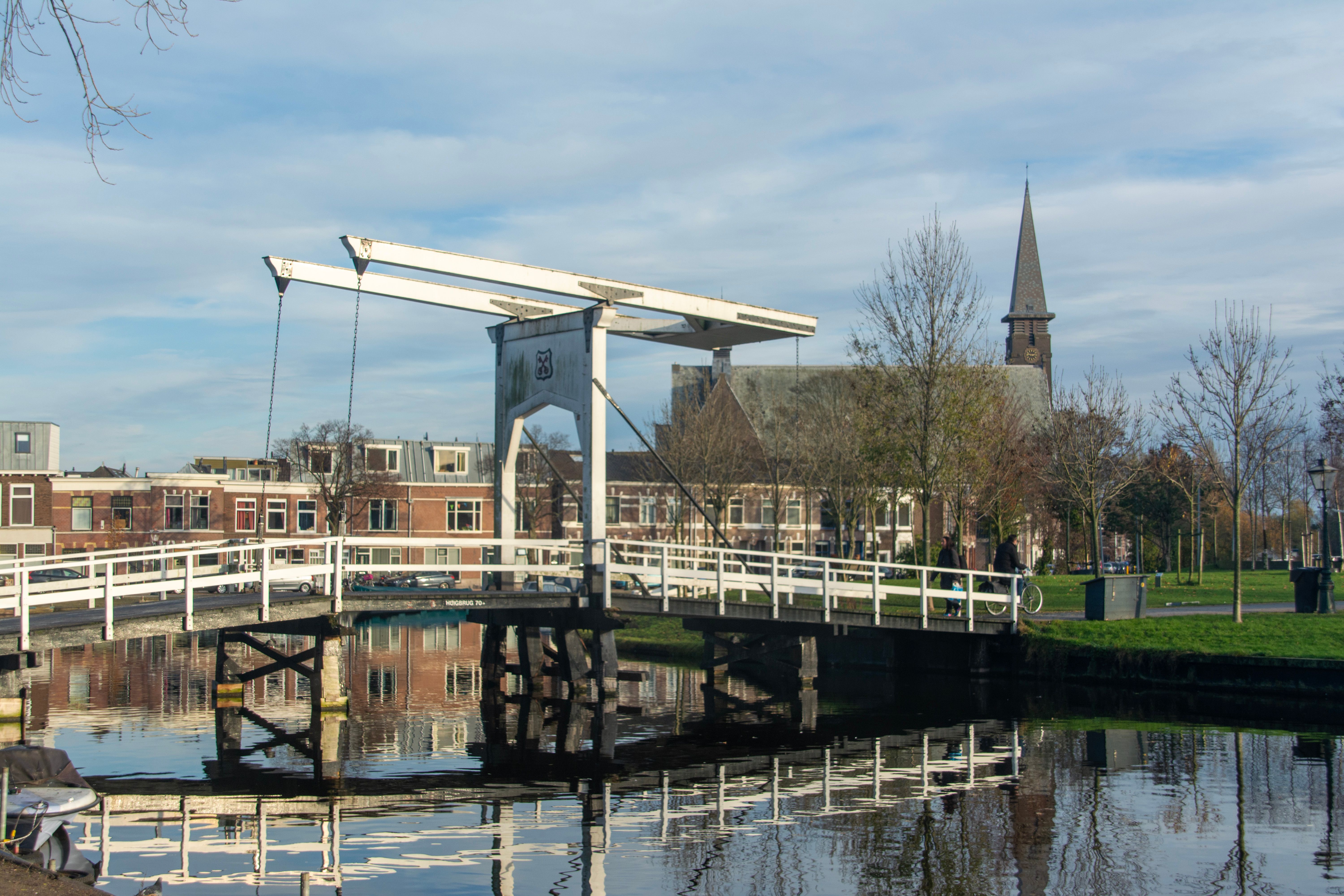 Historic Drawbridge and Church in Leiden, Netherlands · Free Stock Photo
