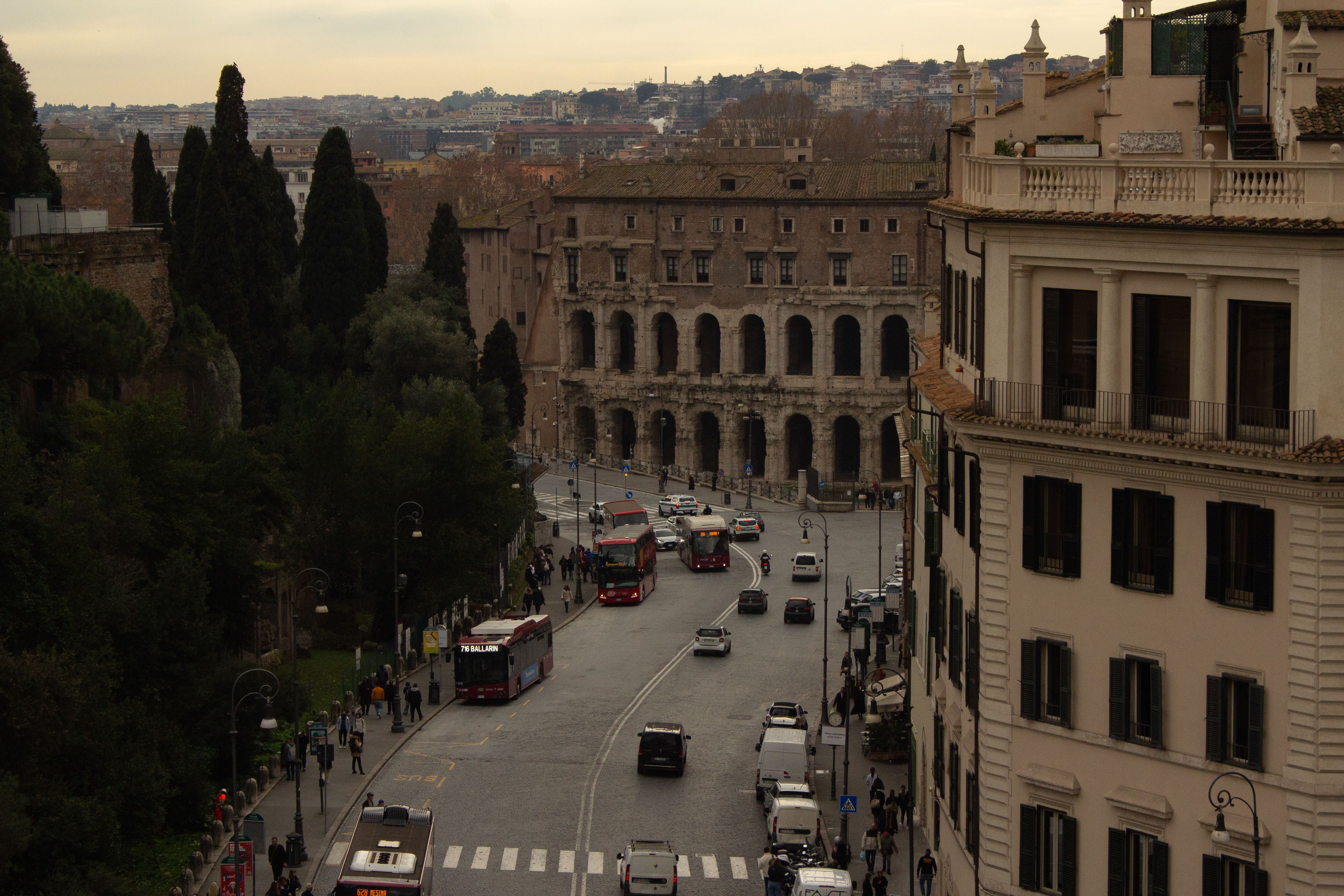 Street View of Rome with Ancient Architecture · Free Stock Photo
