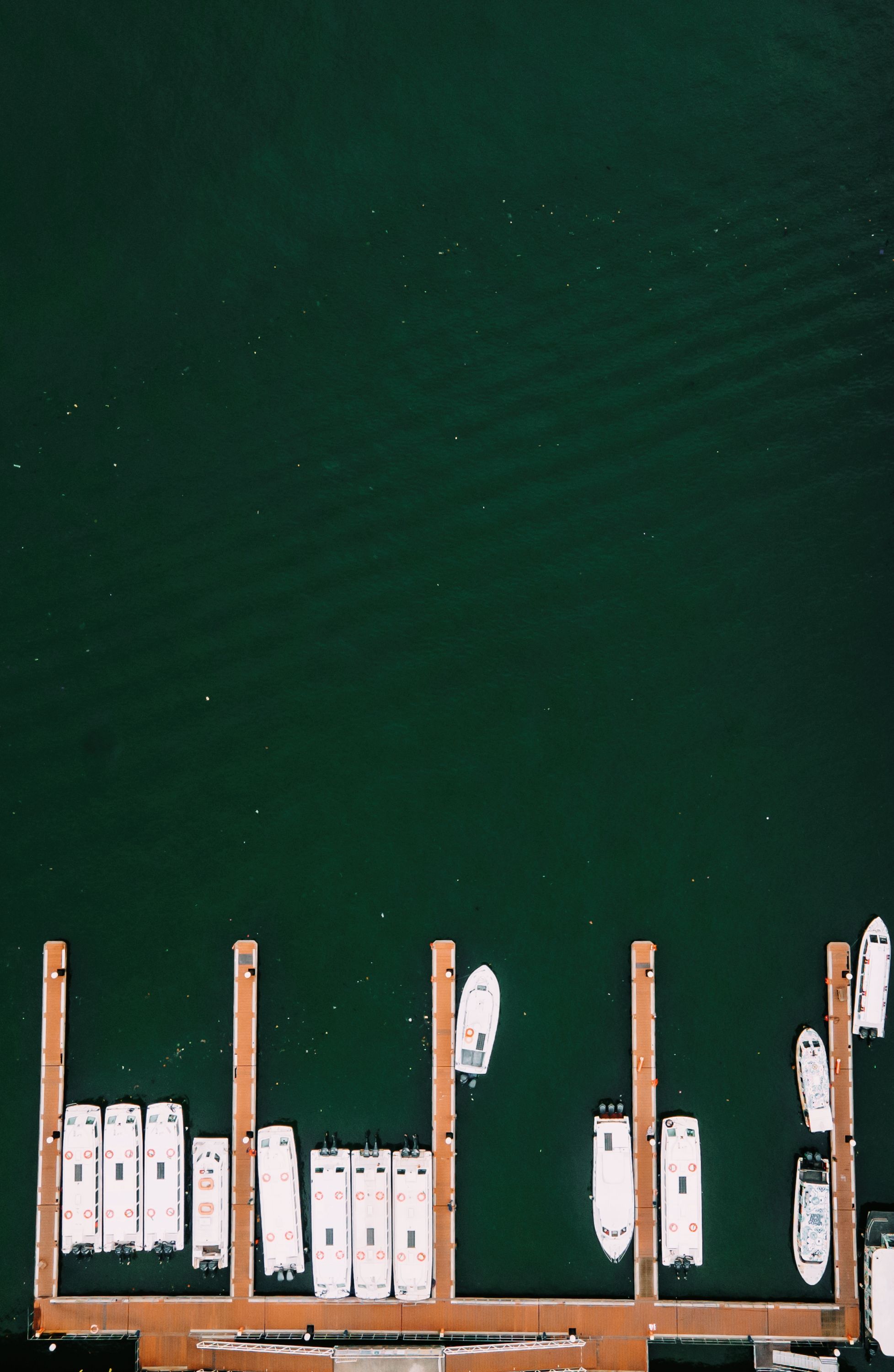 Aerial View of Marina with Docked Boats · Free Stock Photo