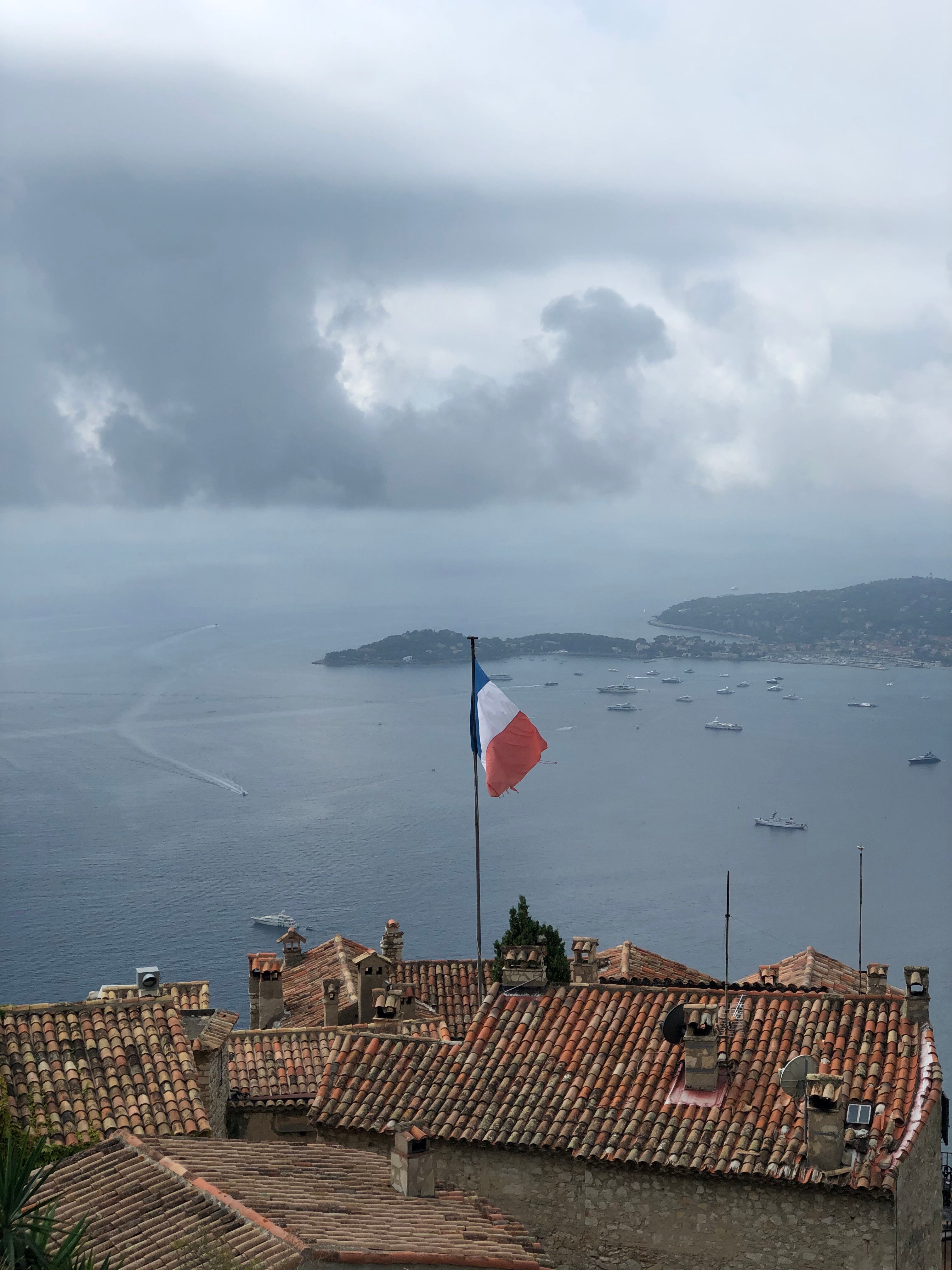 Scenic View of French Riviera with Flag · Free Stock Photo