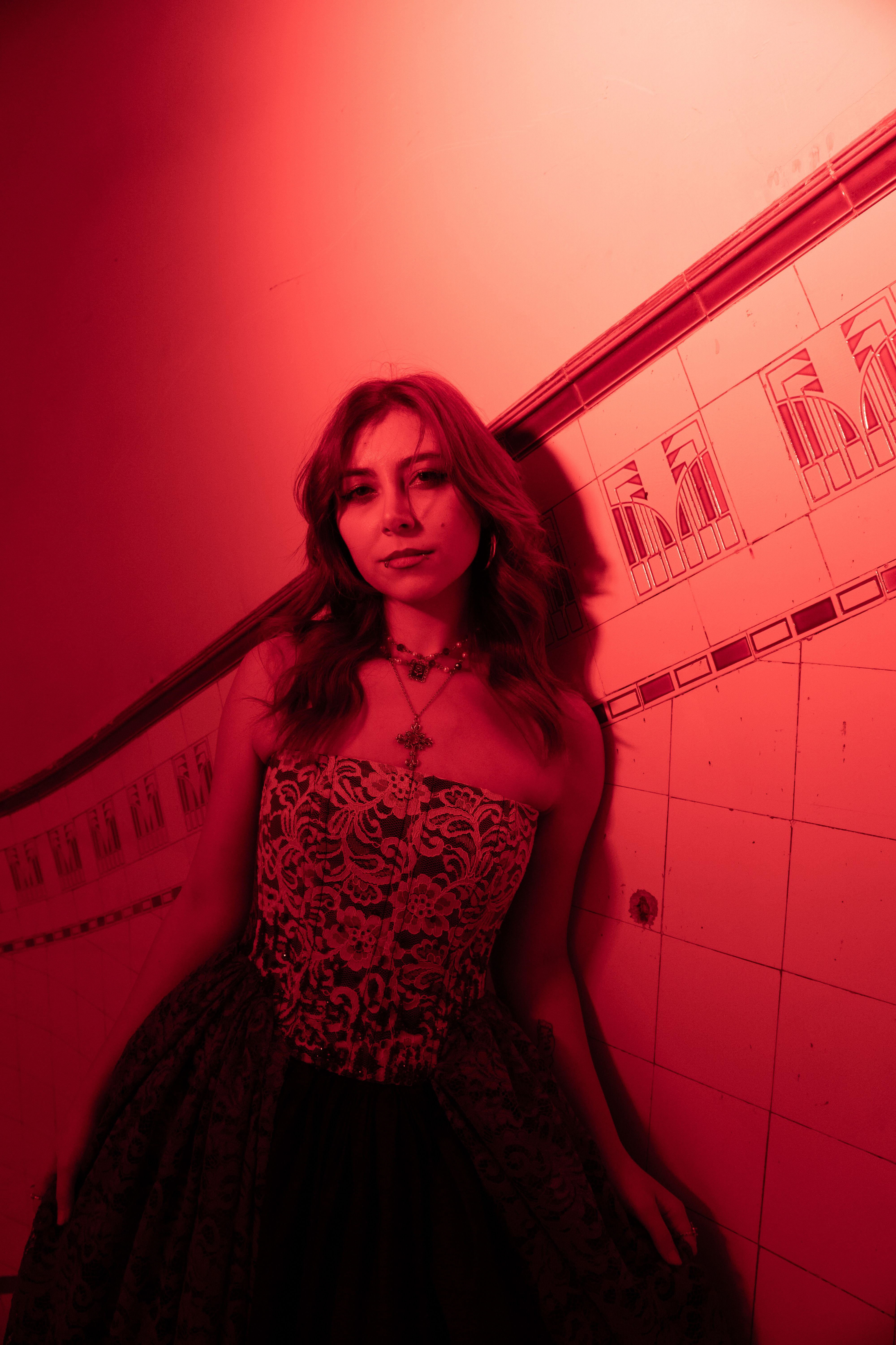 Dramatic Portrait with Red Lighting · Free Stock Photo