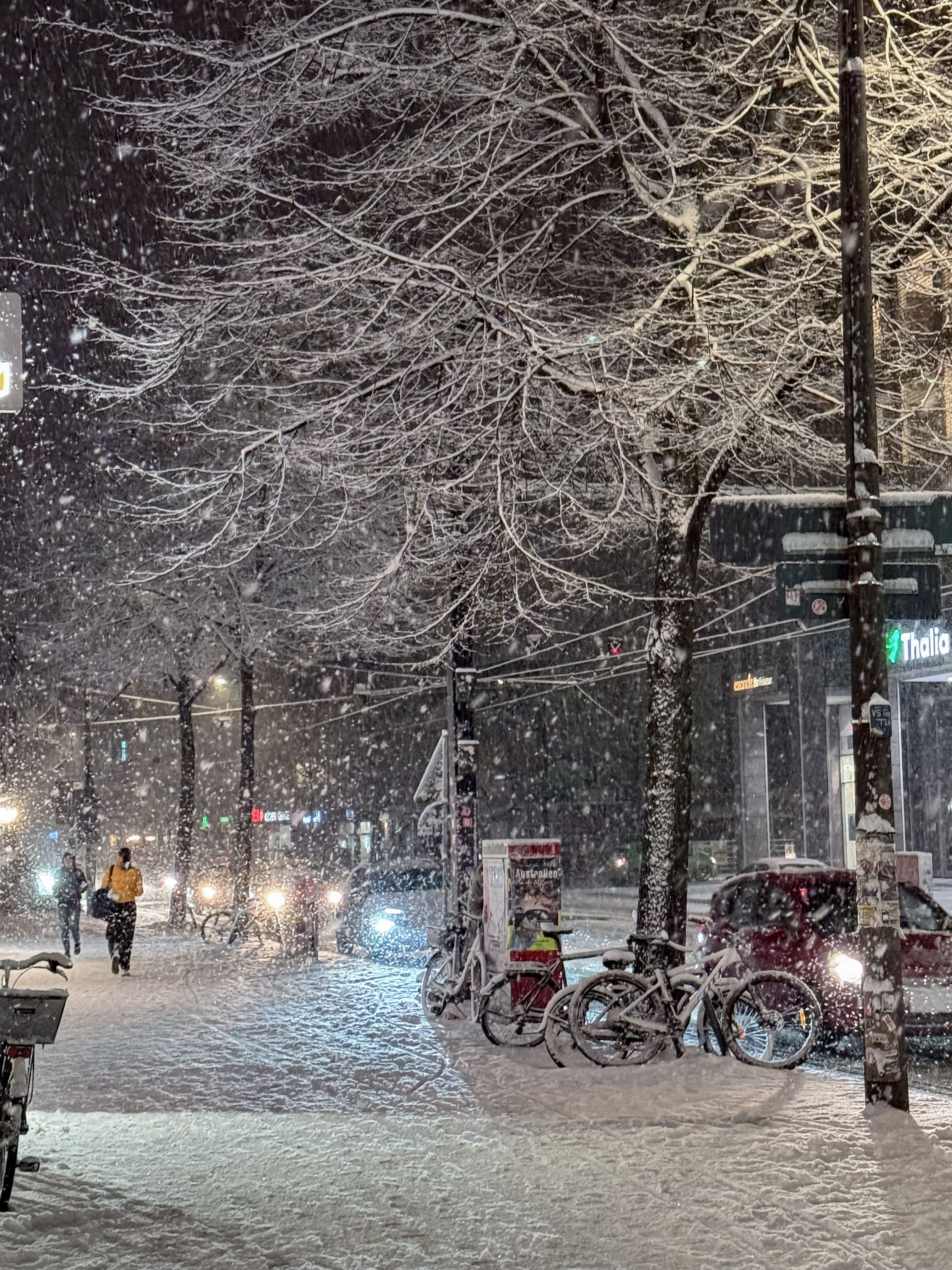 Snowy Night in Berlin's Winter Wonderland · Free Stock Photo
