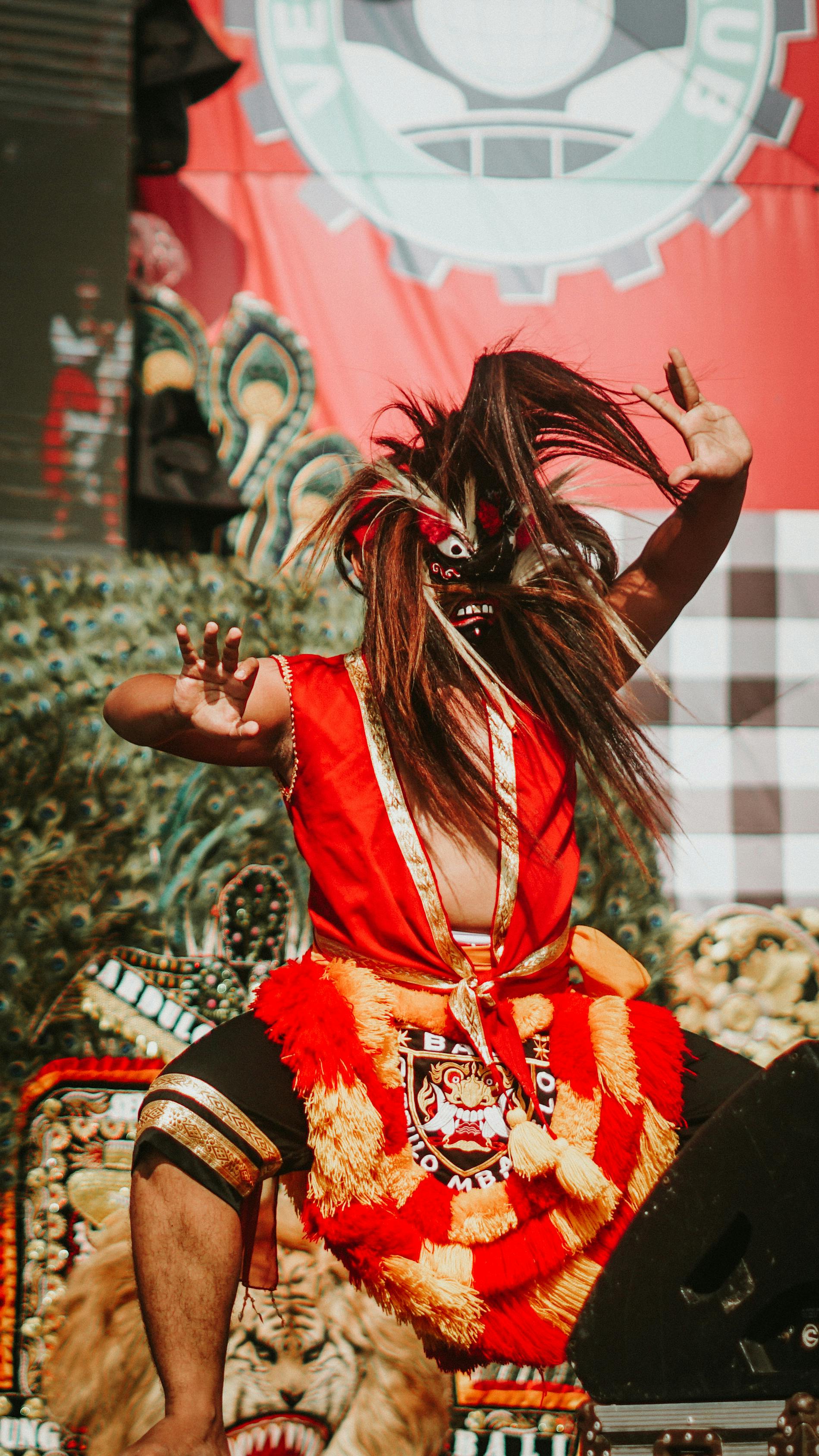 Vibrant Traditional Reog Dance in Bali · Free Stock Photo