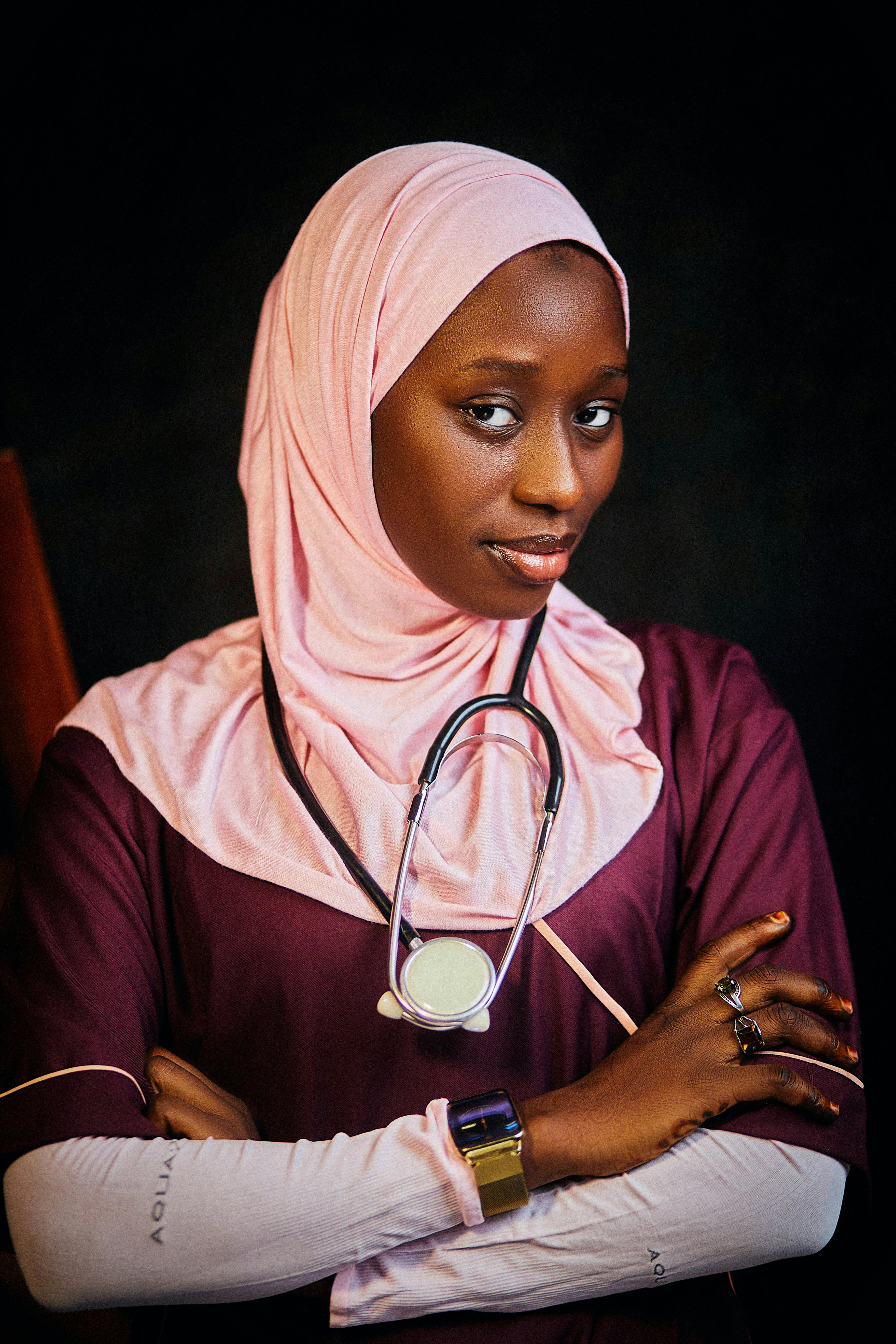 Confident Female Doctor with Stethoscope Portrait · Free Stock Photo