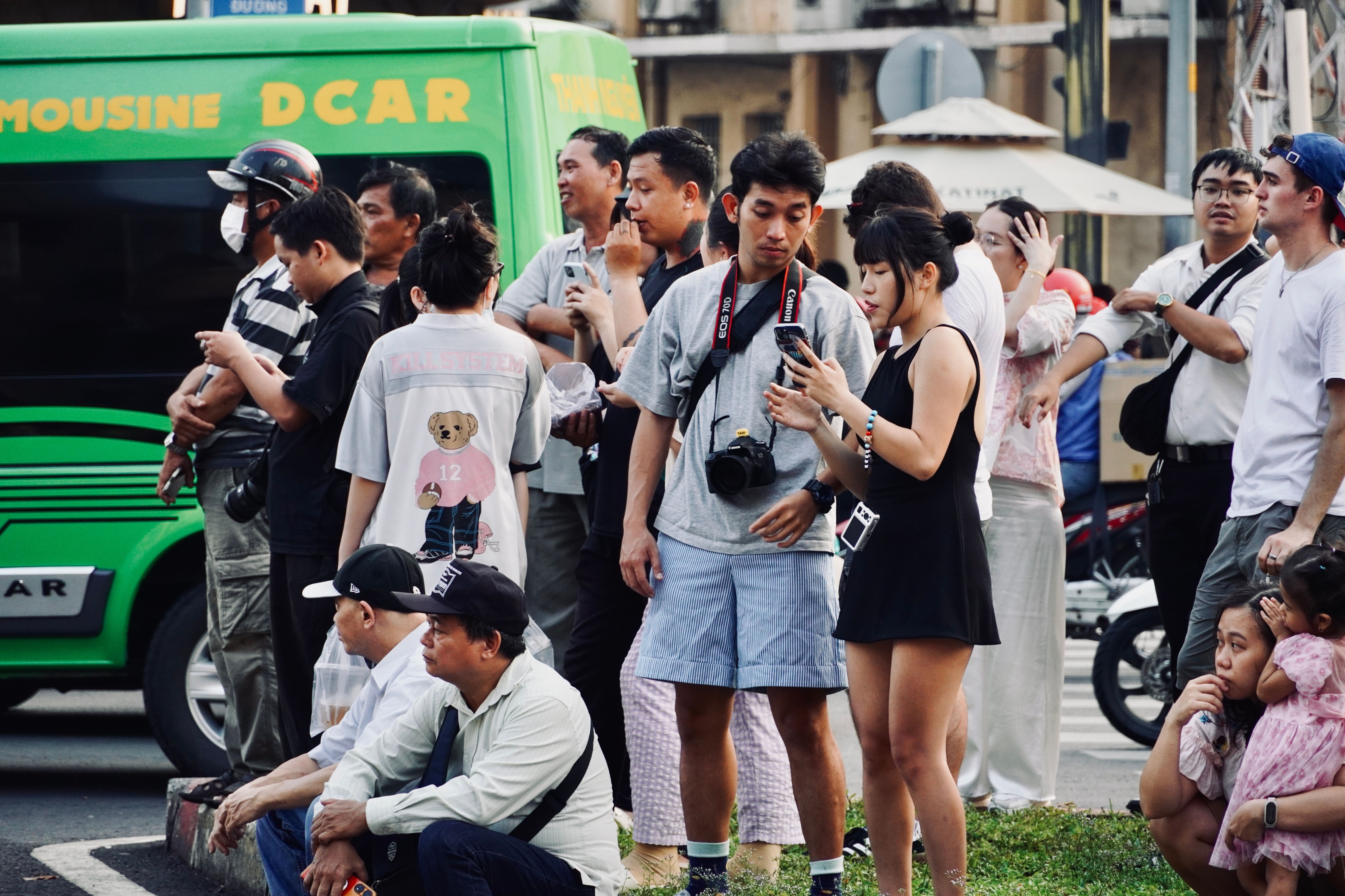 Busy Street Gathering with Diverse Crowd · Free Stock Photo