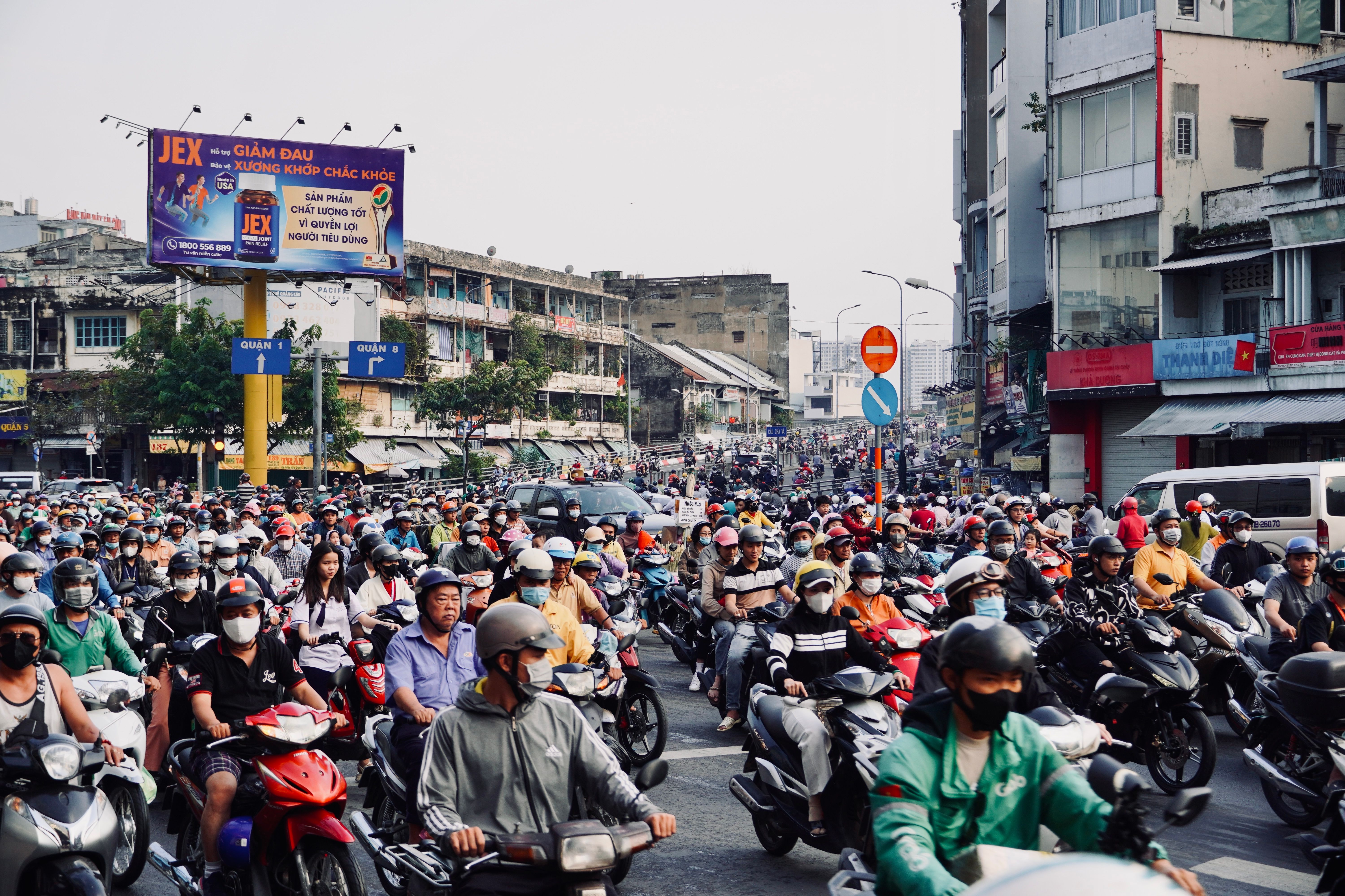 Bustling City Traffic Jam in Vietnam's Streets · Free Stock Photo
