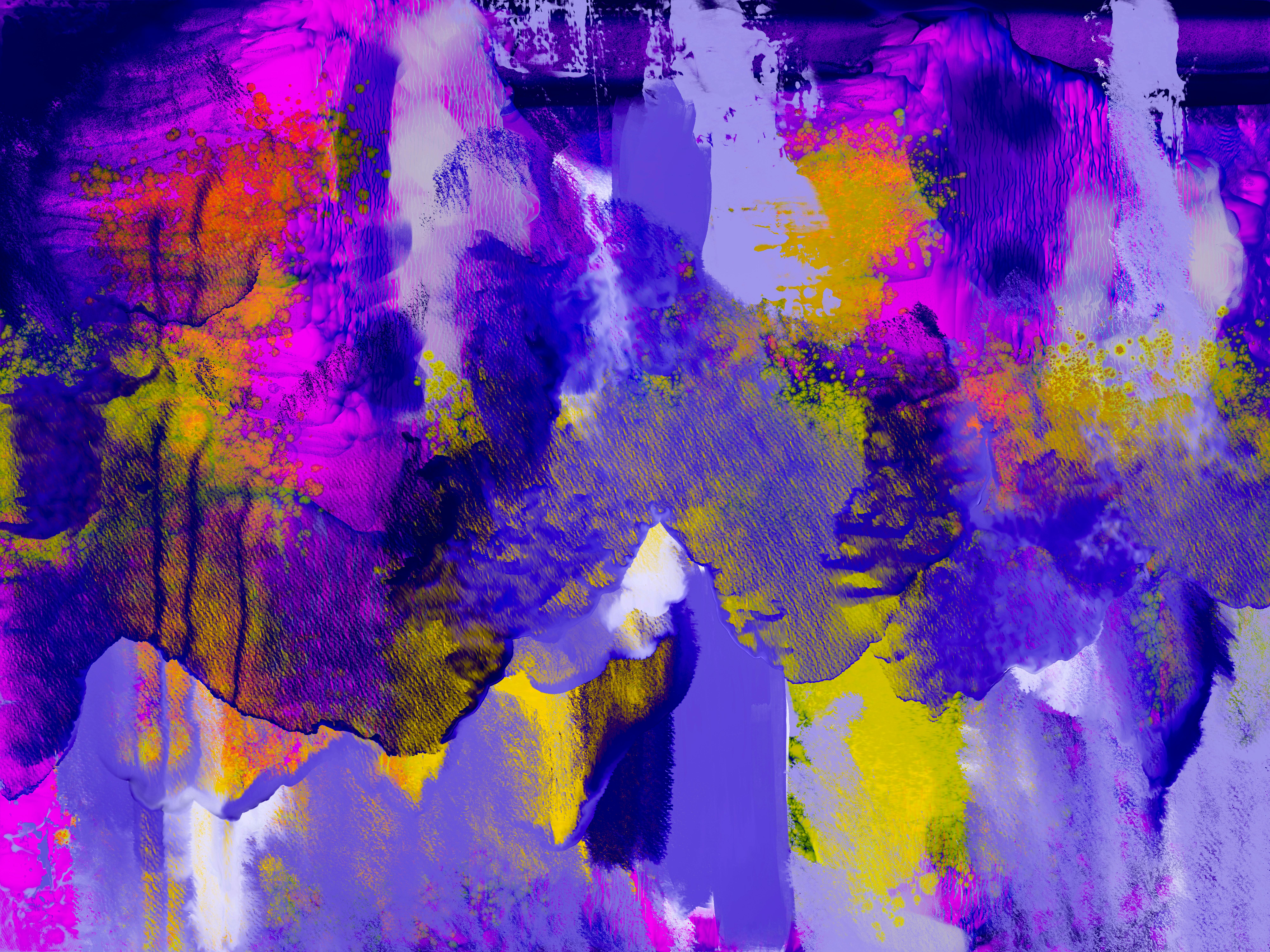 Vibrant Abstract Expressionism Color Burst Painting · Free Stock Photo