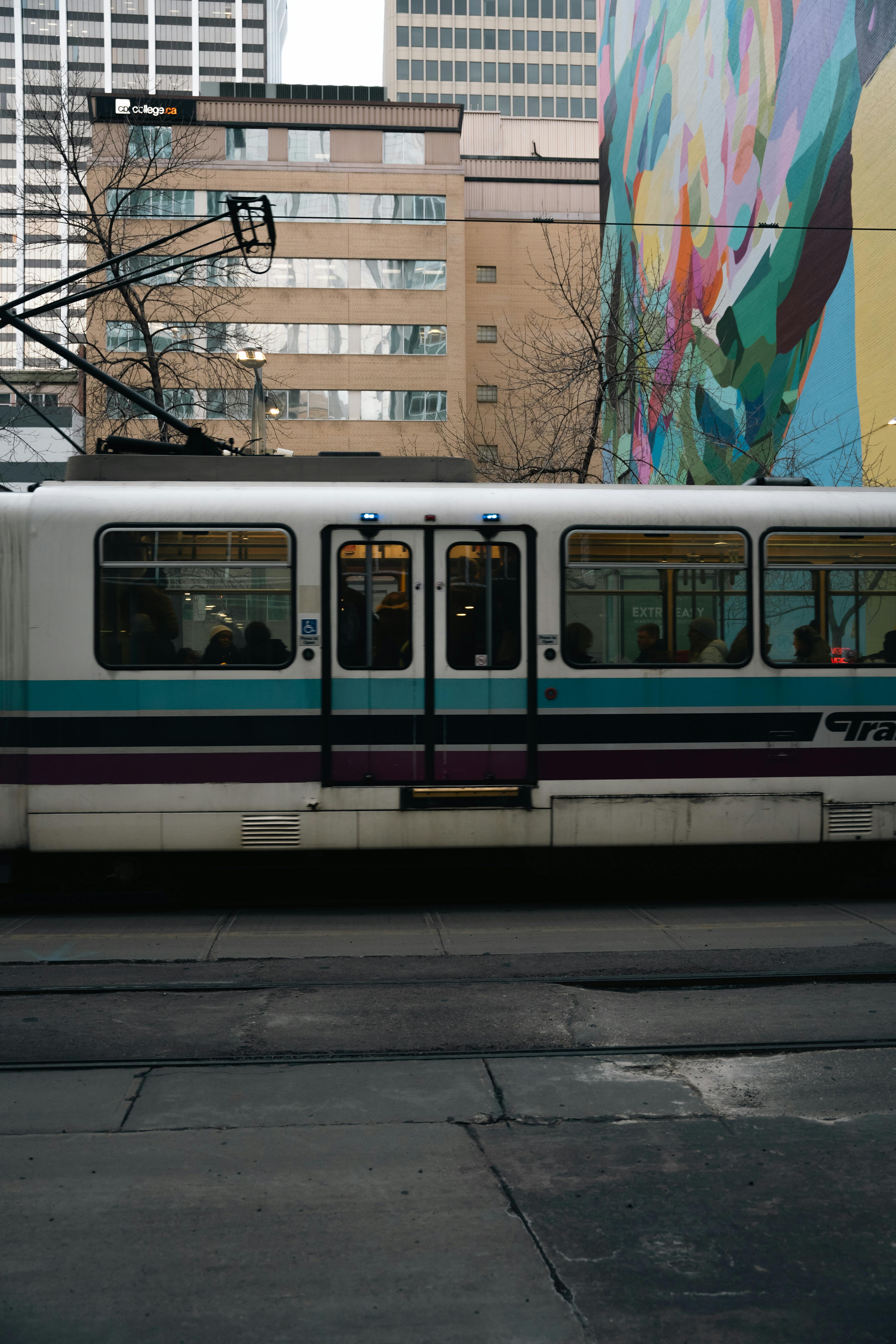 Urban Tram in Downtown Calgary Street View · Free Stock Photo