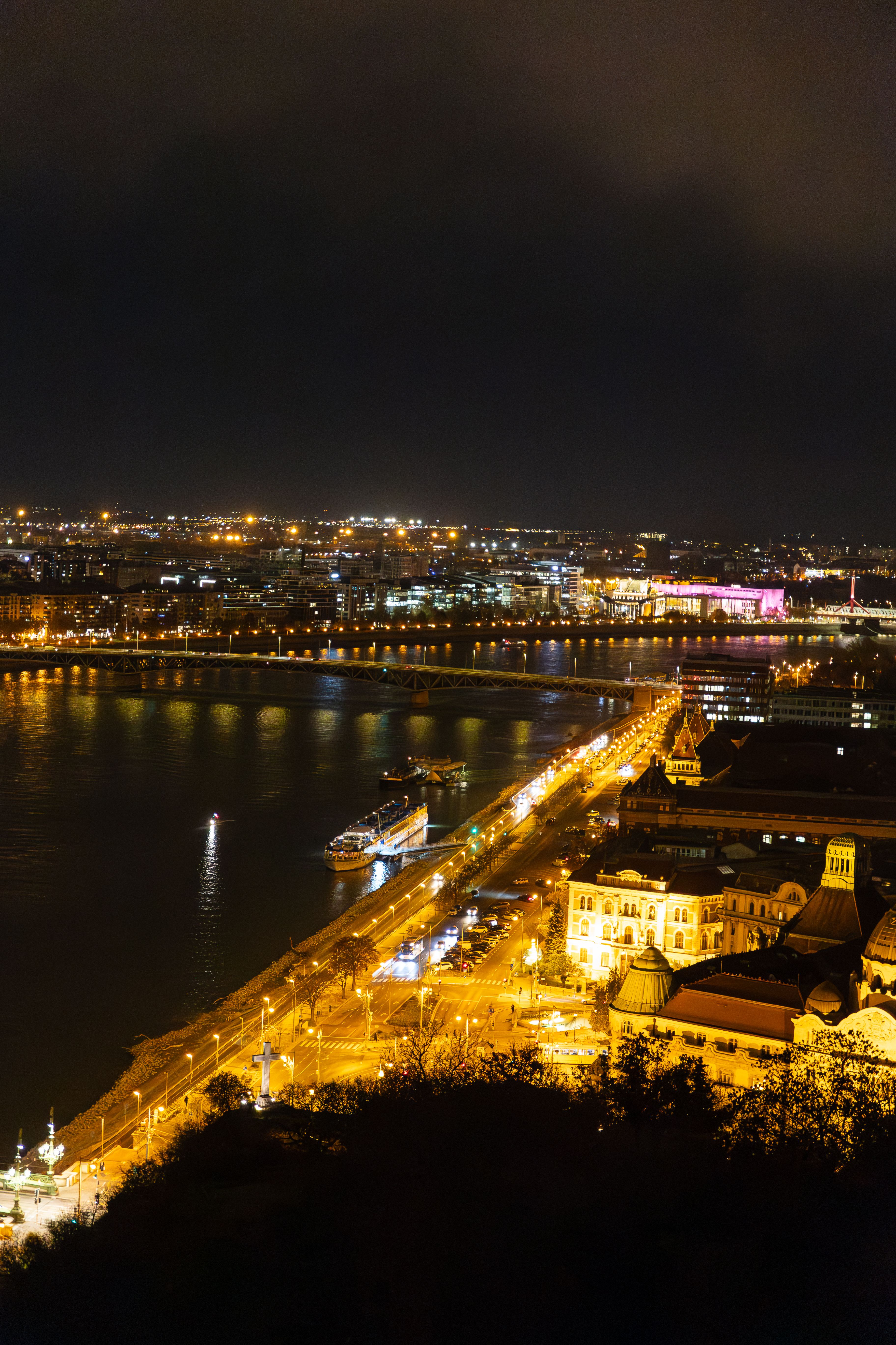 Vibrant Night View of Budapest Cityscape · Free Stock Photo