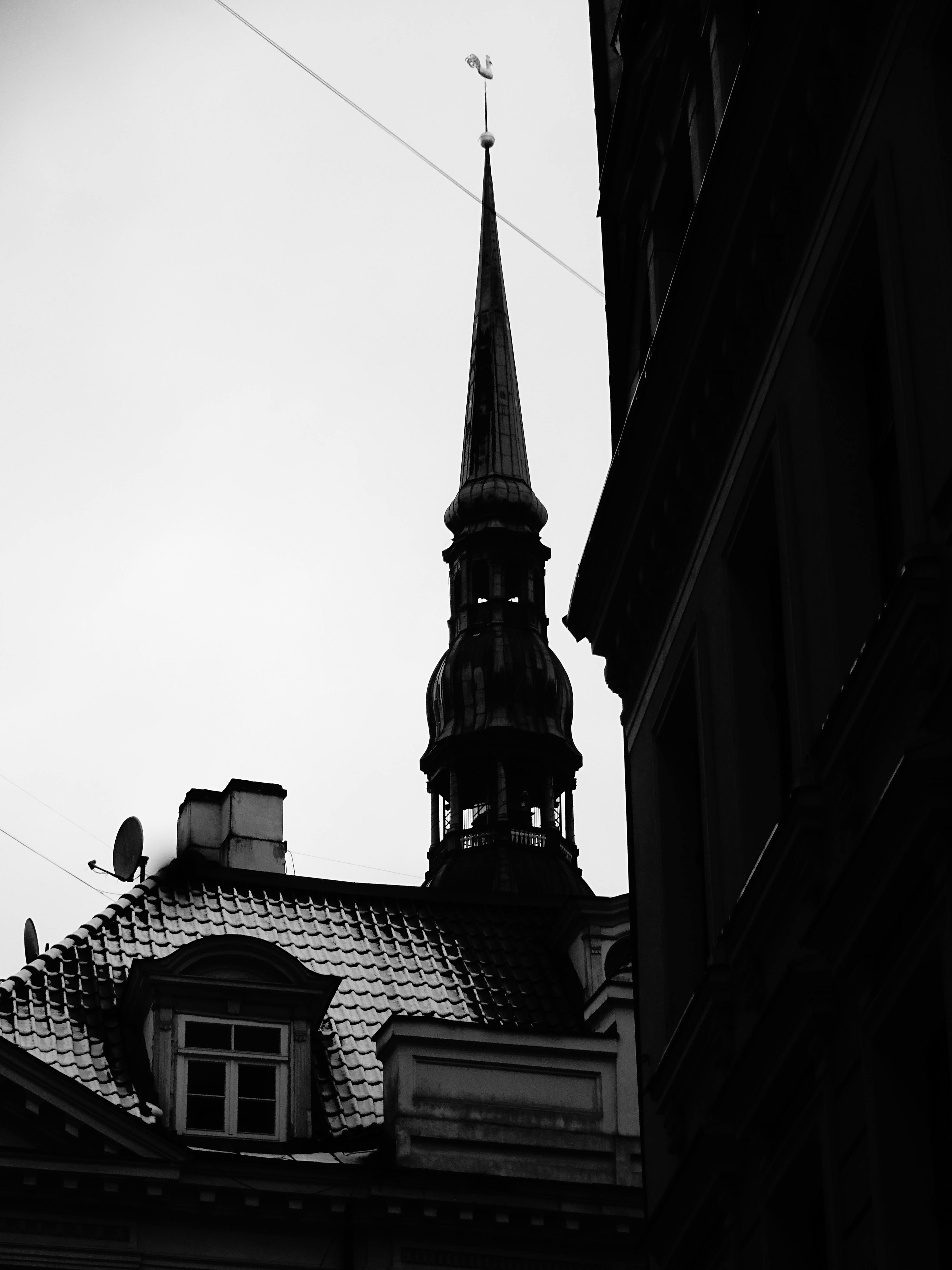 Dramatic Black and White Riga Skyline · Free Stock Photo