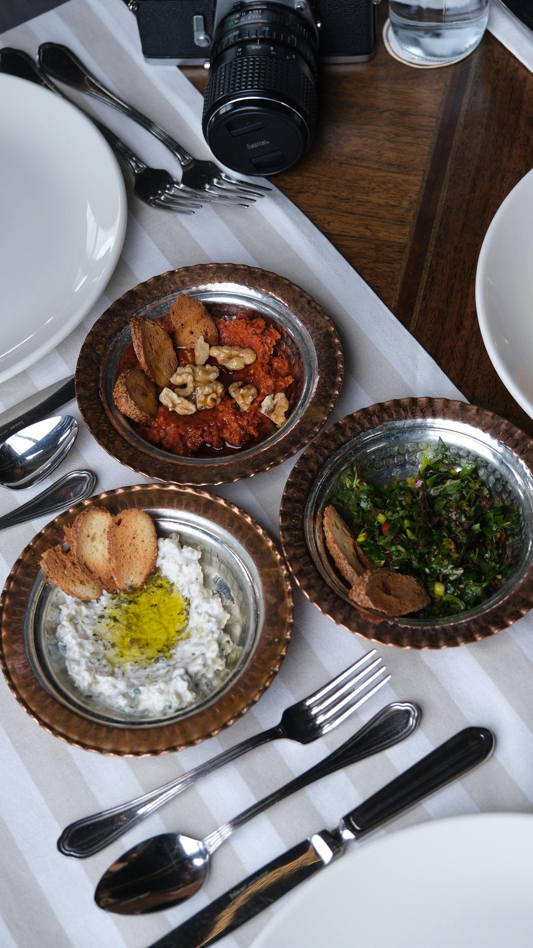 Authentic Middle Eastern Meze Platters on Table · Free Stock Photo