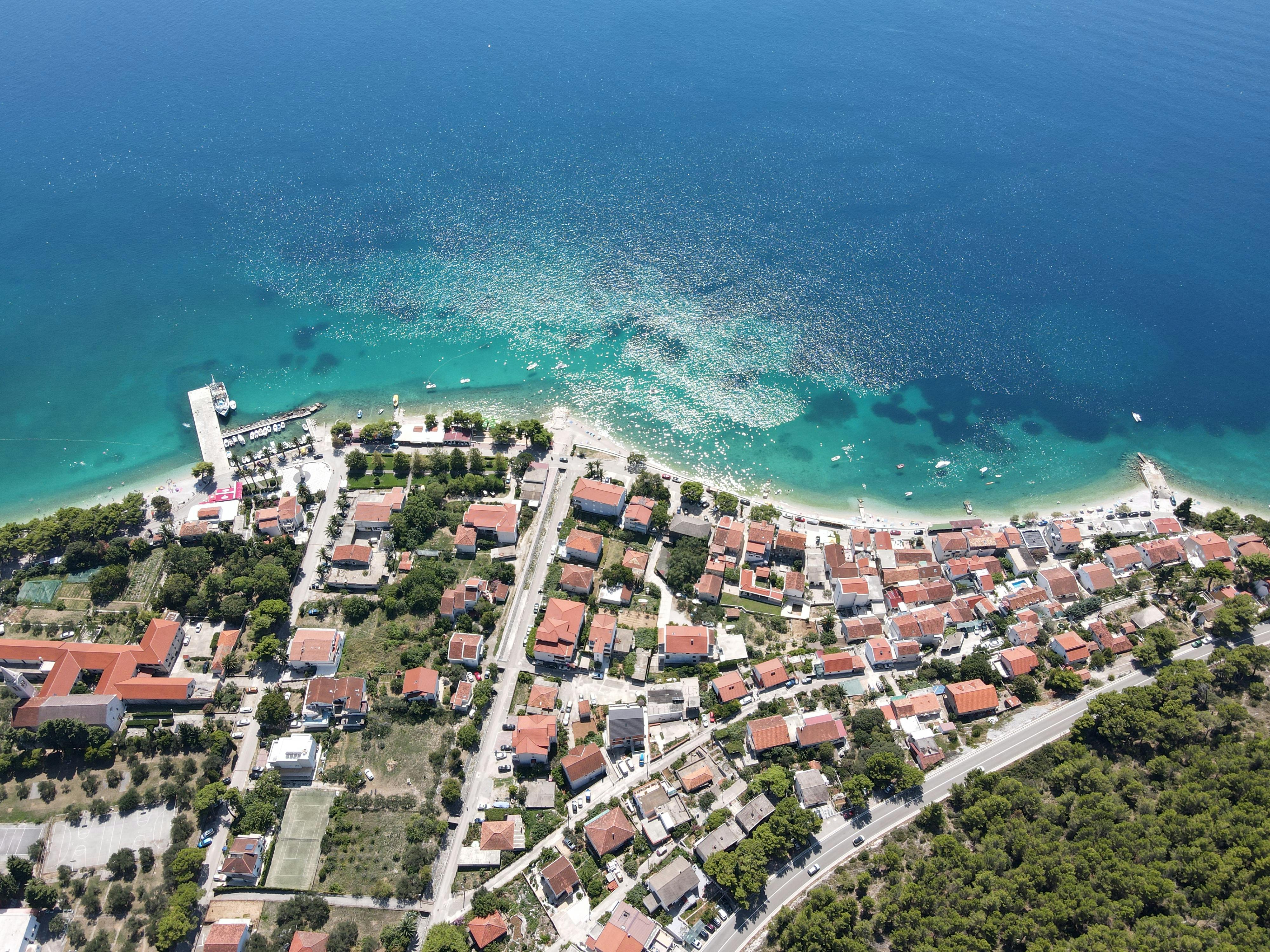 Aerial View of Coastal Village Podaca, Croatia · Free Stock Photo