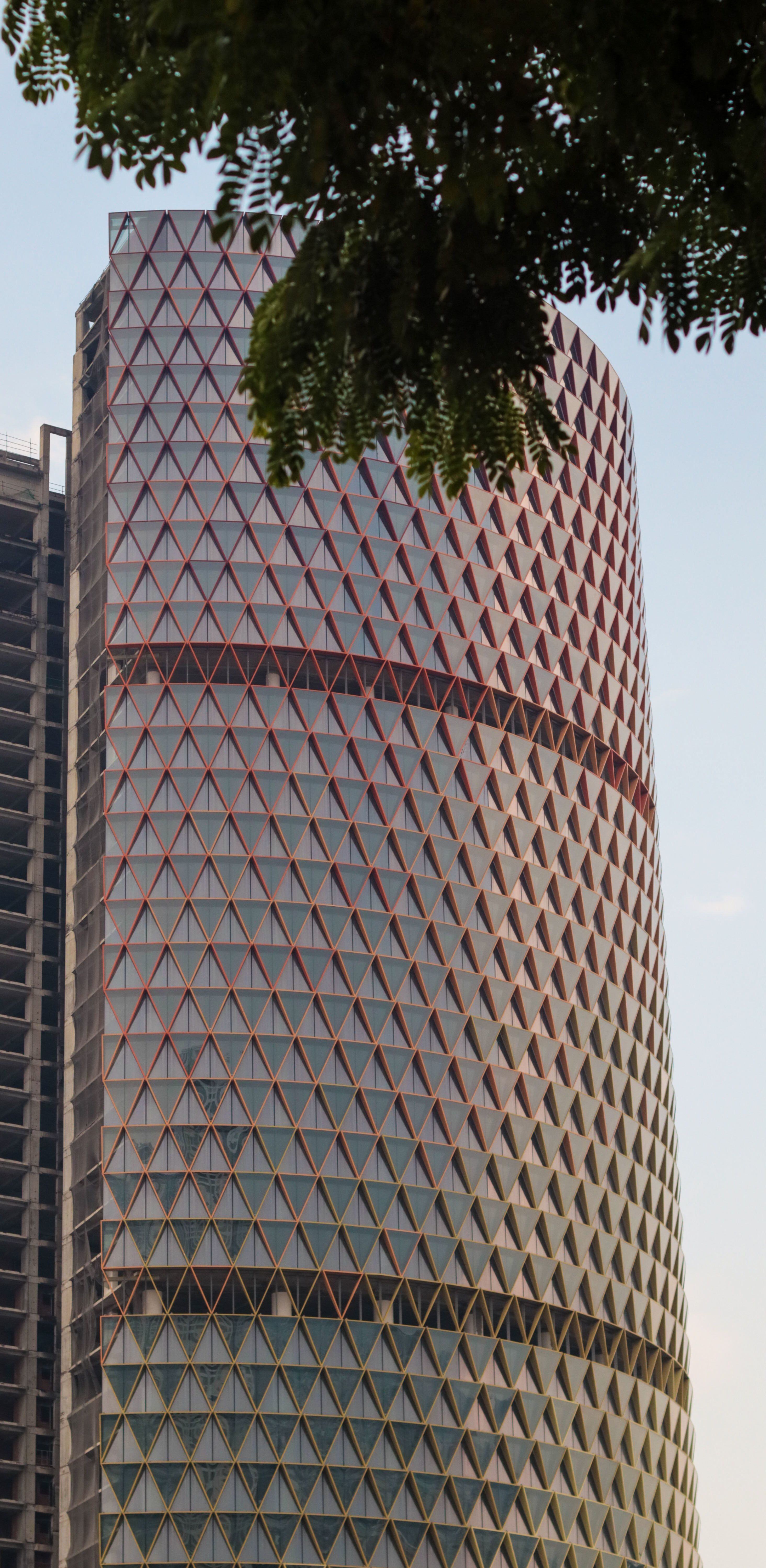 Cylindrical Glass Building