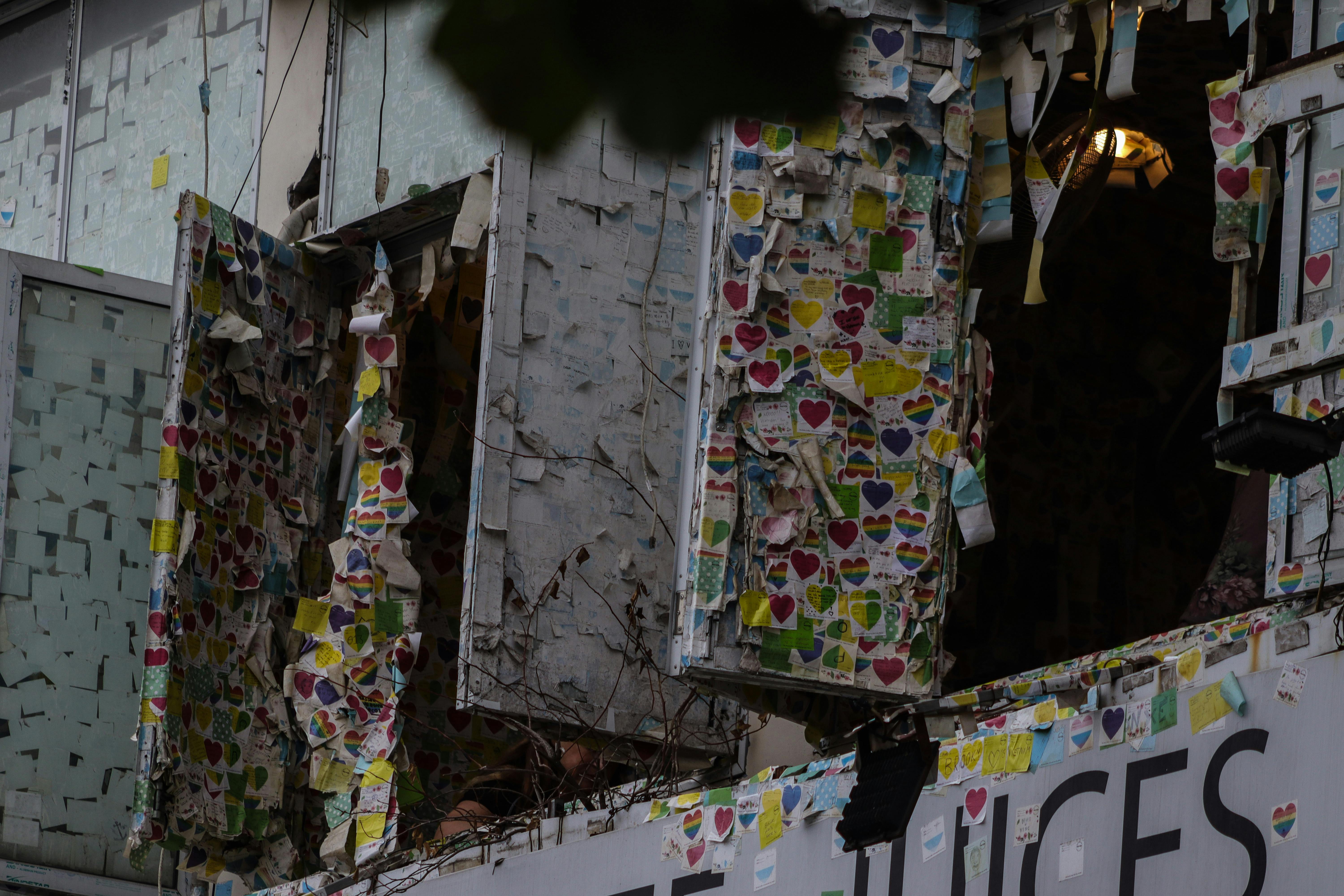 Colorful Patchwork of Love Notes on Building Facade · Free Stock Photo