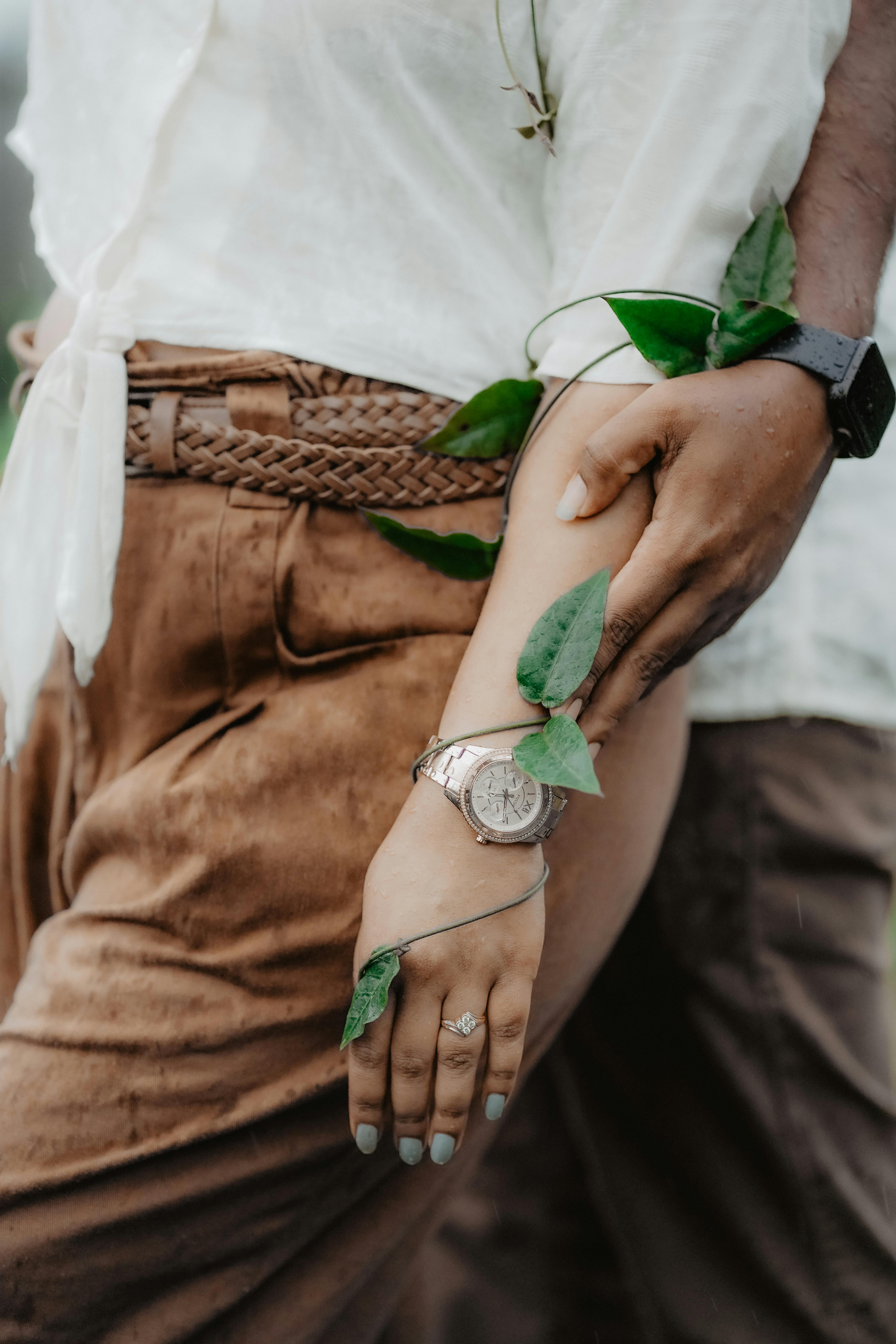 Hands with Vine and Watch in Nature · Free Stock Photo