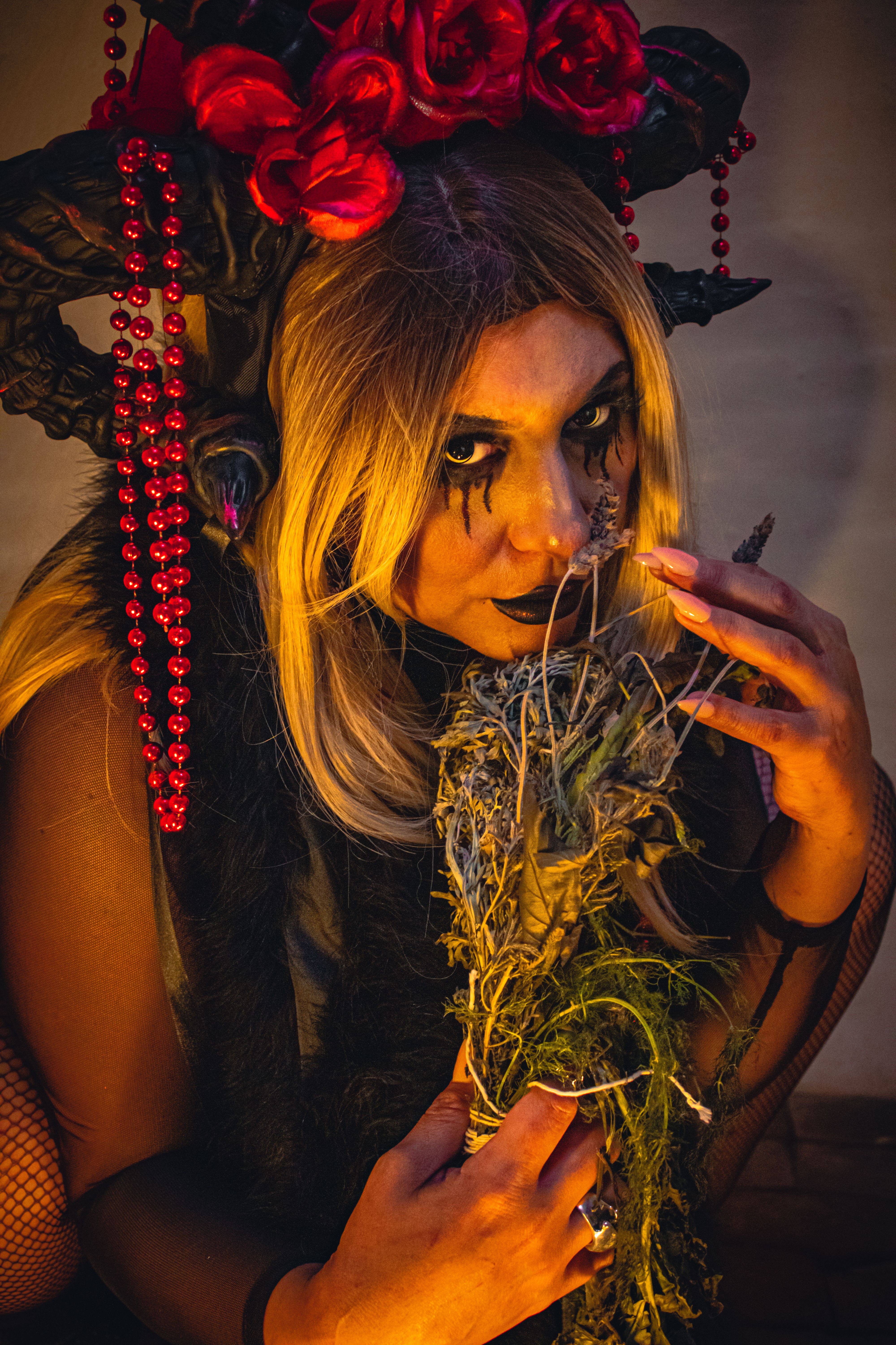 Dark Fantasy Cosplay with Dramatic Makeup and Costume · Free Stock Photo