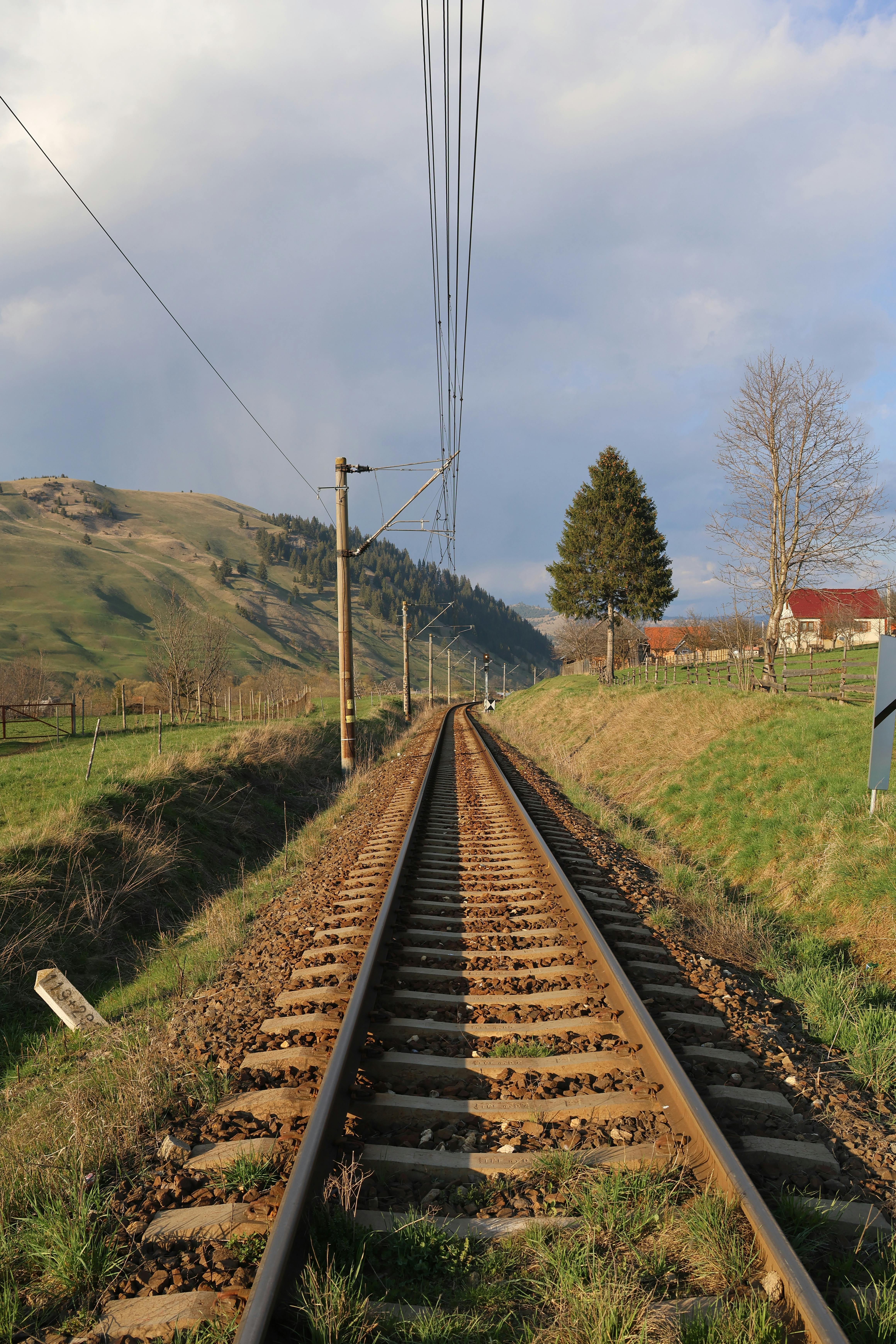 Railway Tracks in Ghimeș, Romania Landscape · Free Stock Photo