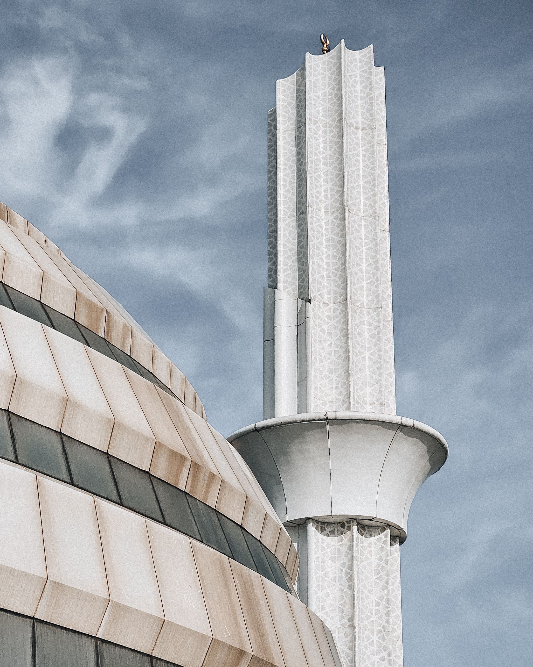 Modern Architectural Dome and Tower Under Blue Sky · Free Stock Photo