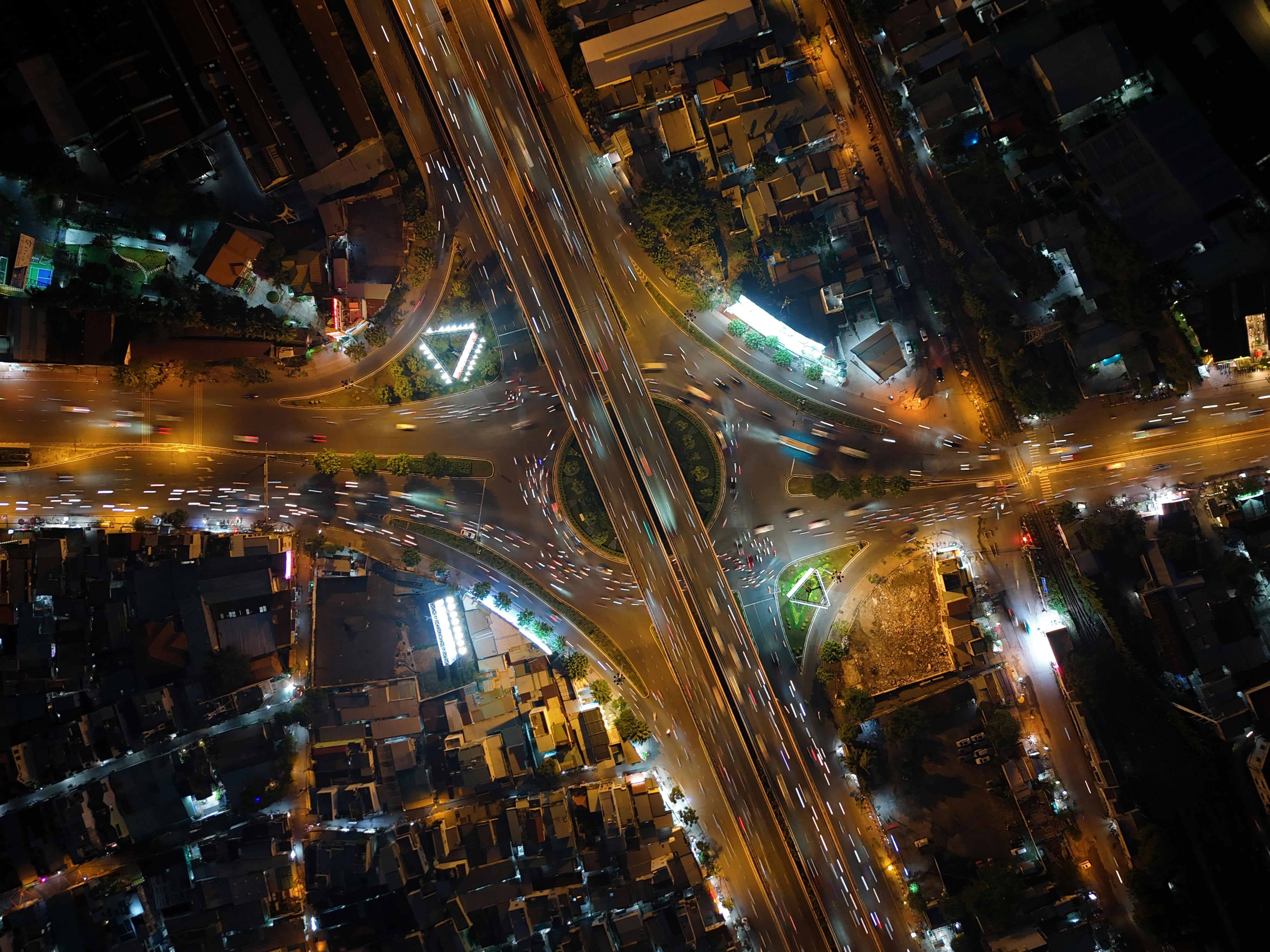 Bird's Eye View Of City During Night · Free Stock Photo