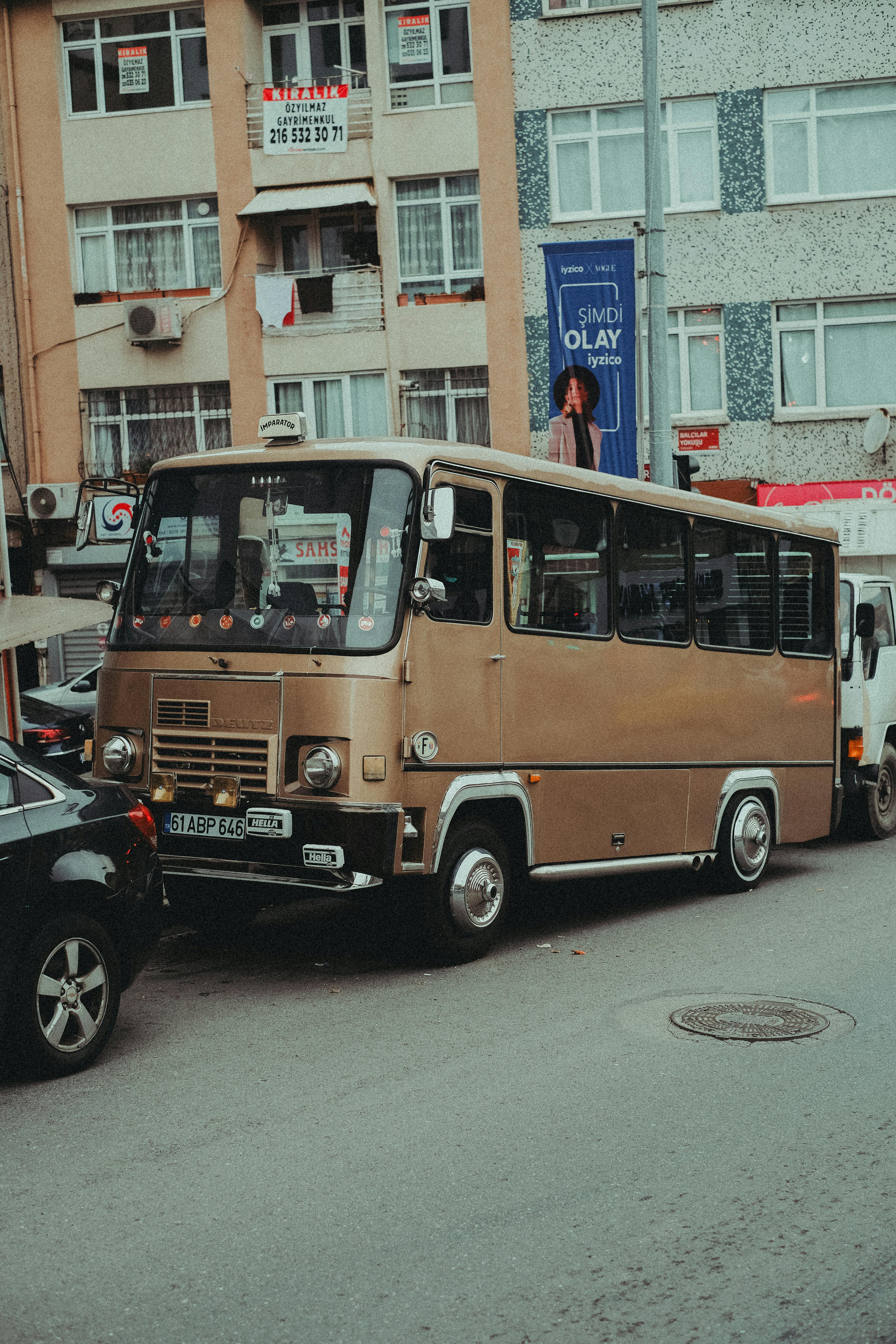 Classic Minibus on Bustling Istanbul Street · Free Stock Photo