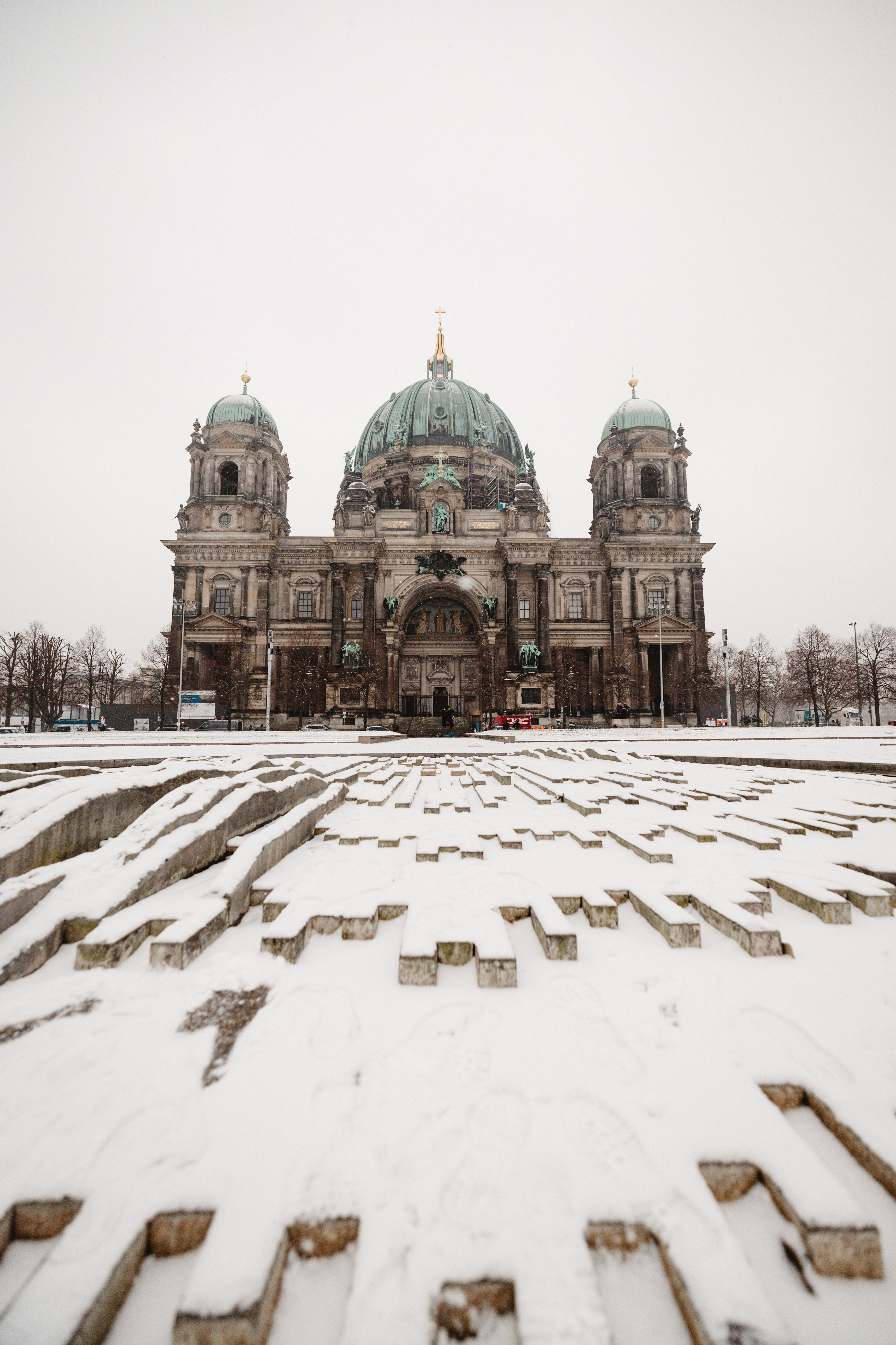 Snowy Scene at Berlin Cathedral in Winter · Free Stock Photo