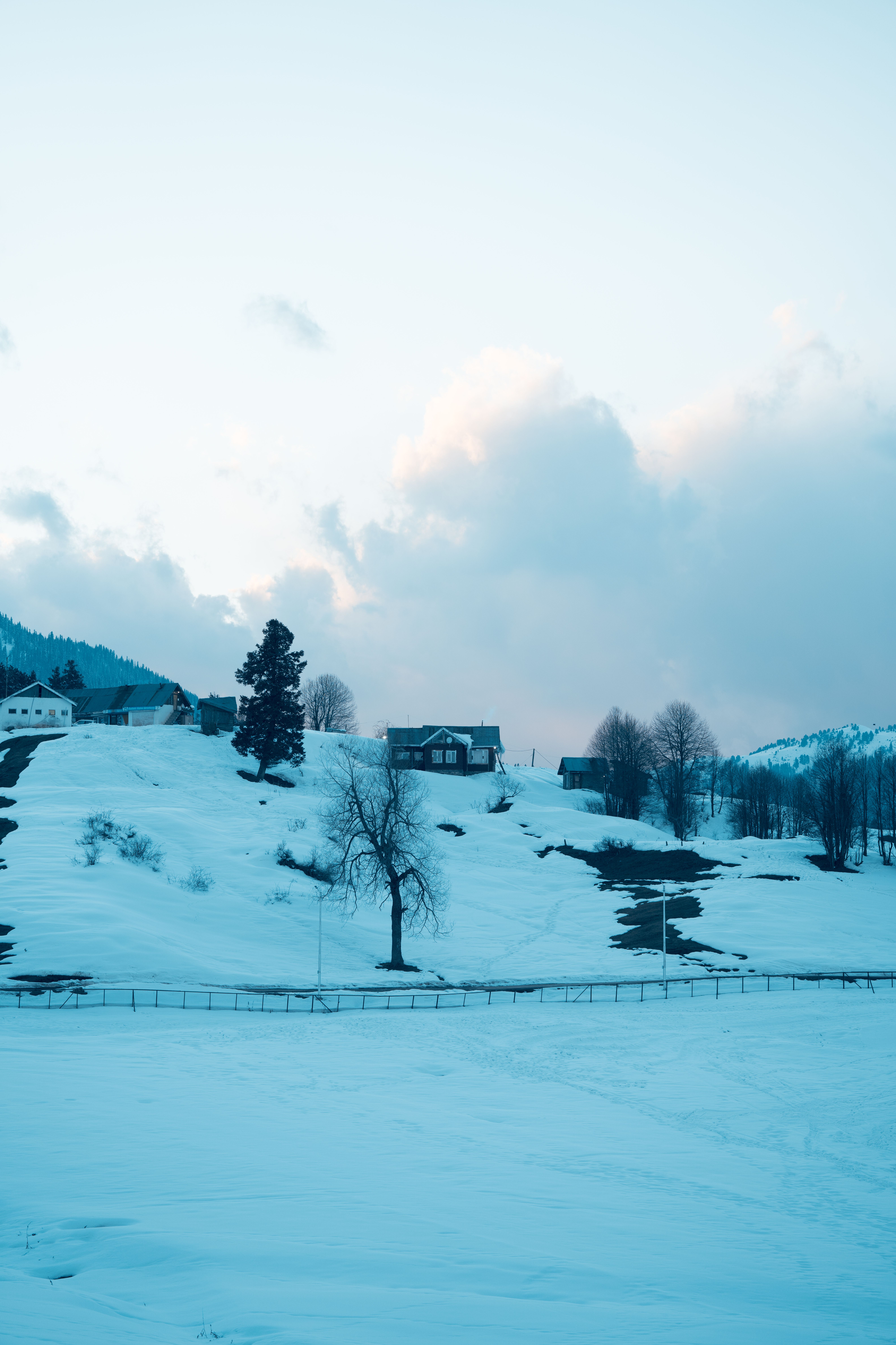 Scenic Winter Landscape in Gulmarg, Kashmir · Free Stock Photo