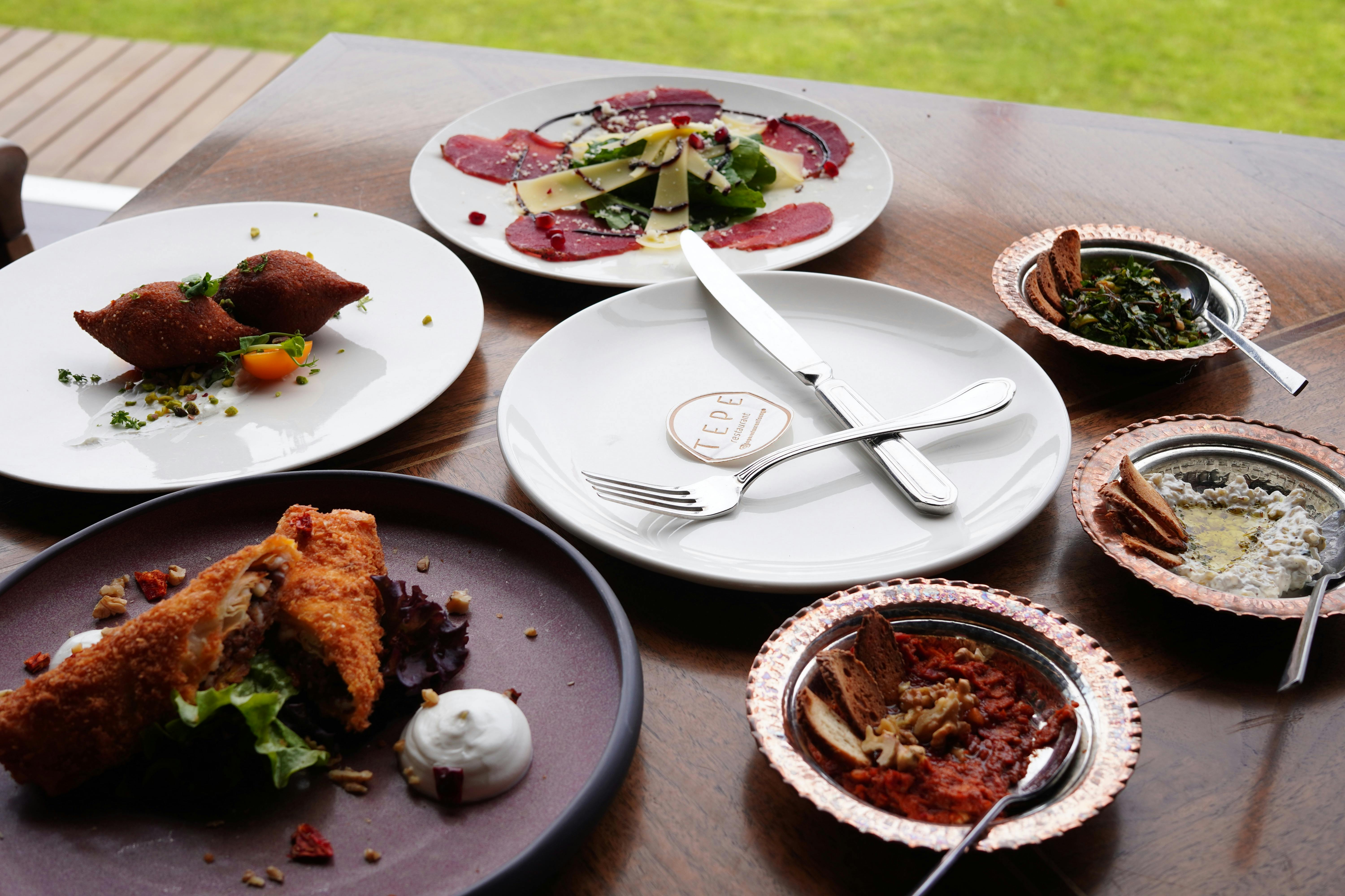 Delicious Turkish Mezze Platter with Various Dishes · Free Stock Photo