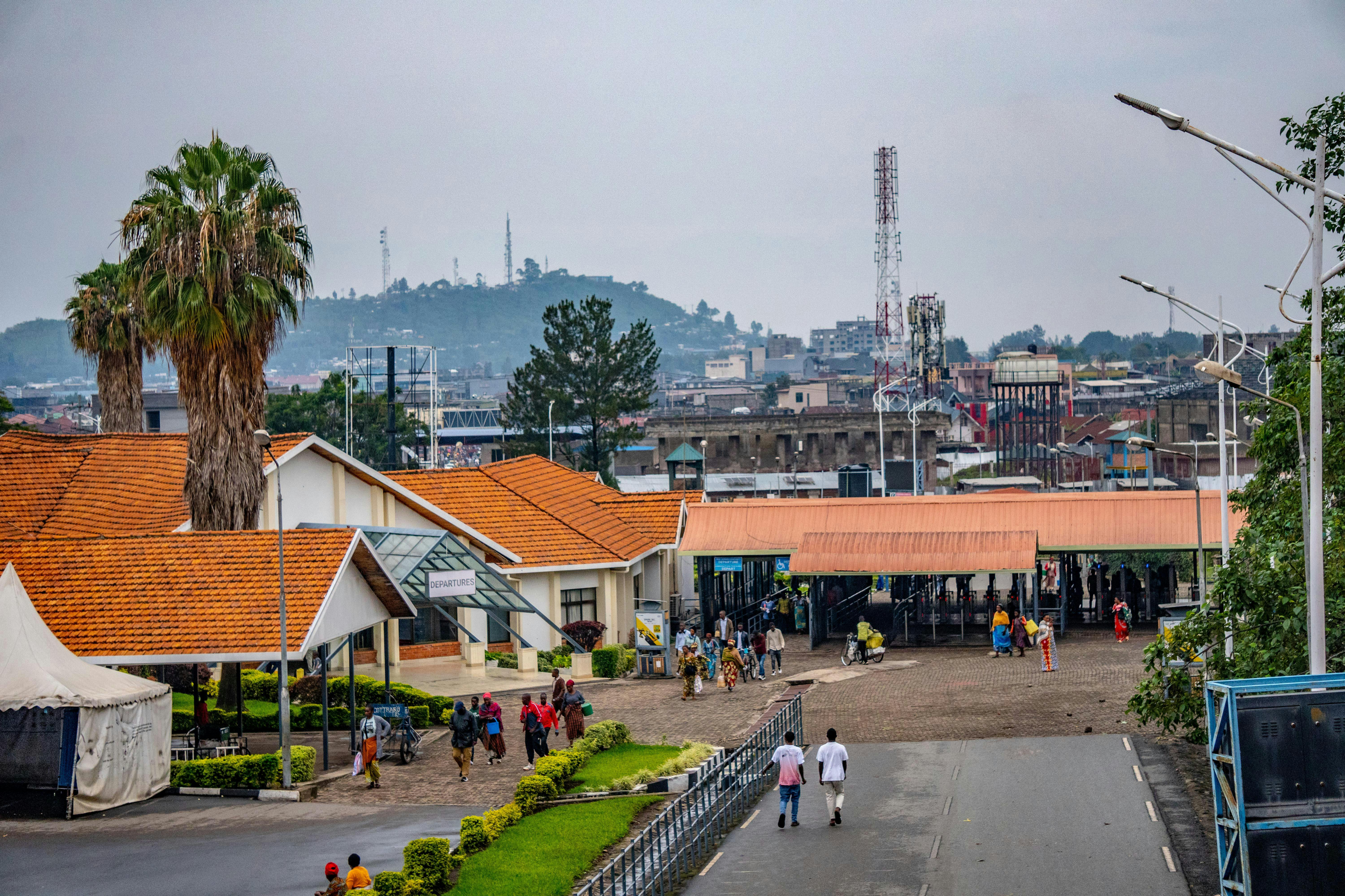 Bustling African city scene with orange rooftops · Free Stock Photo
