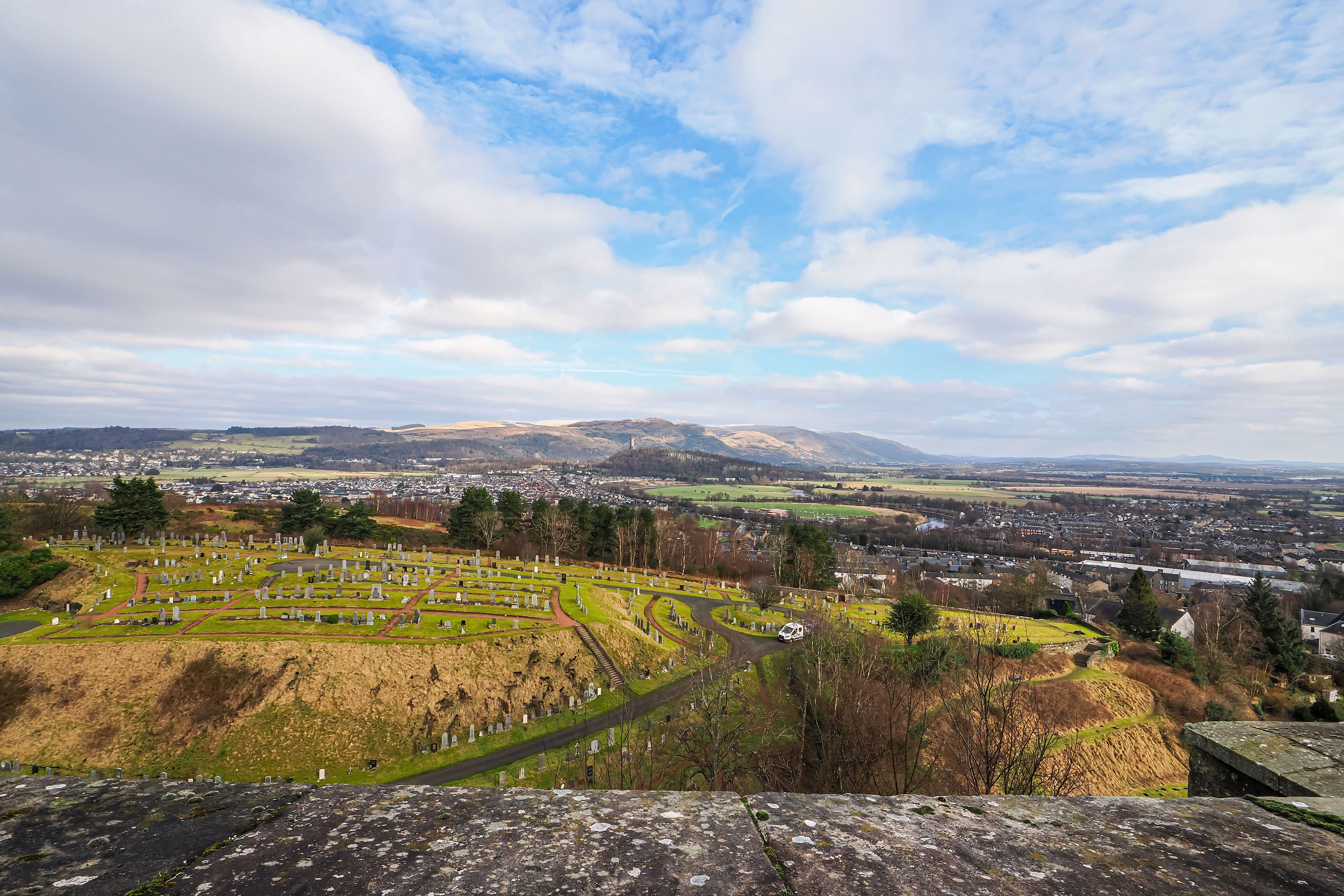 Panoramic View of Cemetery and Scenic Countryside · Free Stock Photo