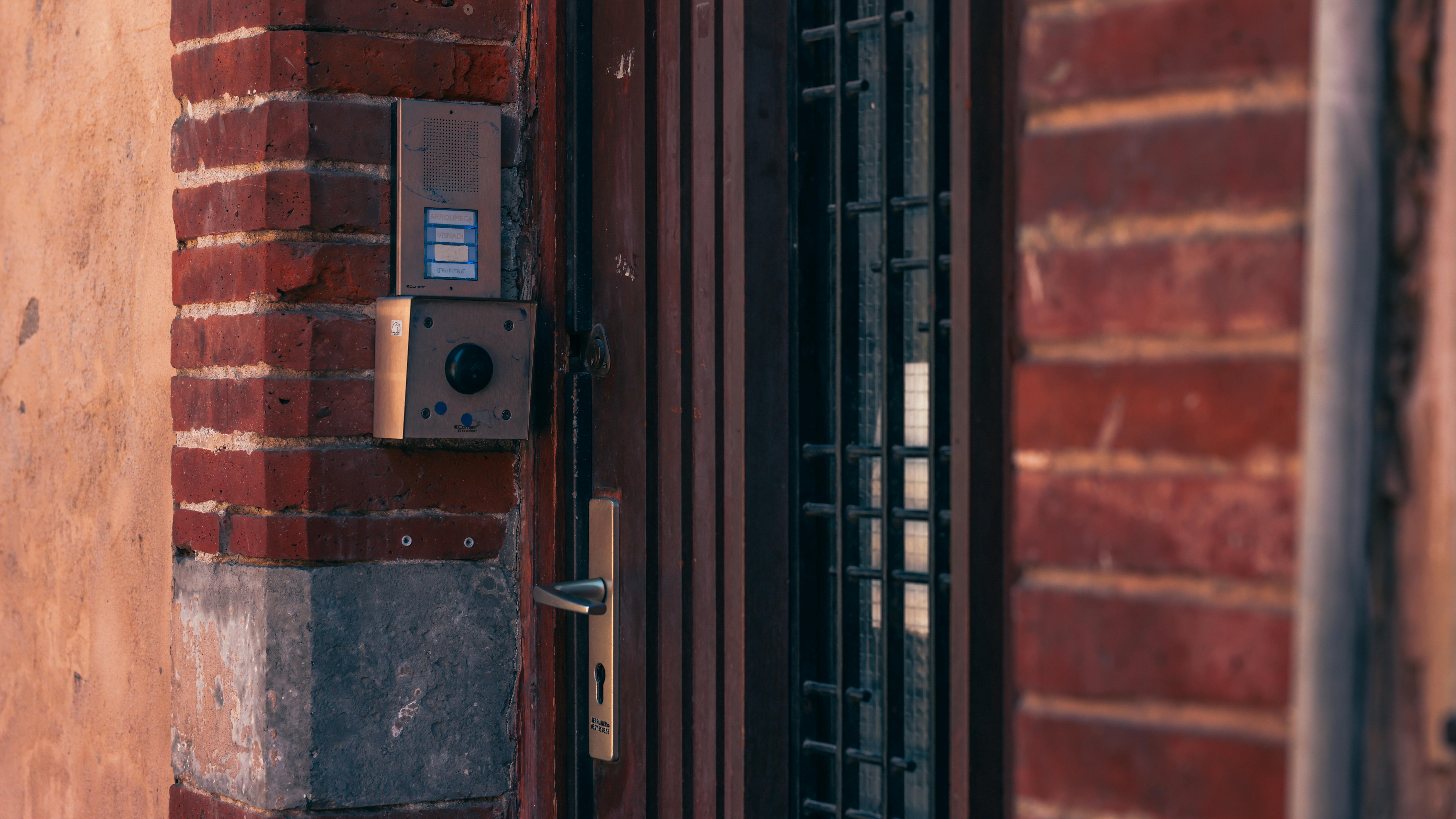 Red Brick Wall with Security Panel in Toulouse · Free Stock Photo