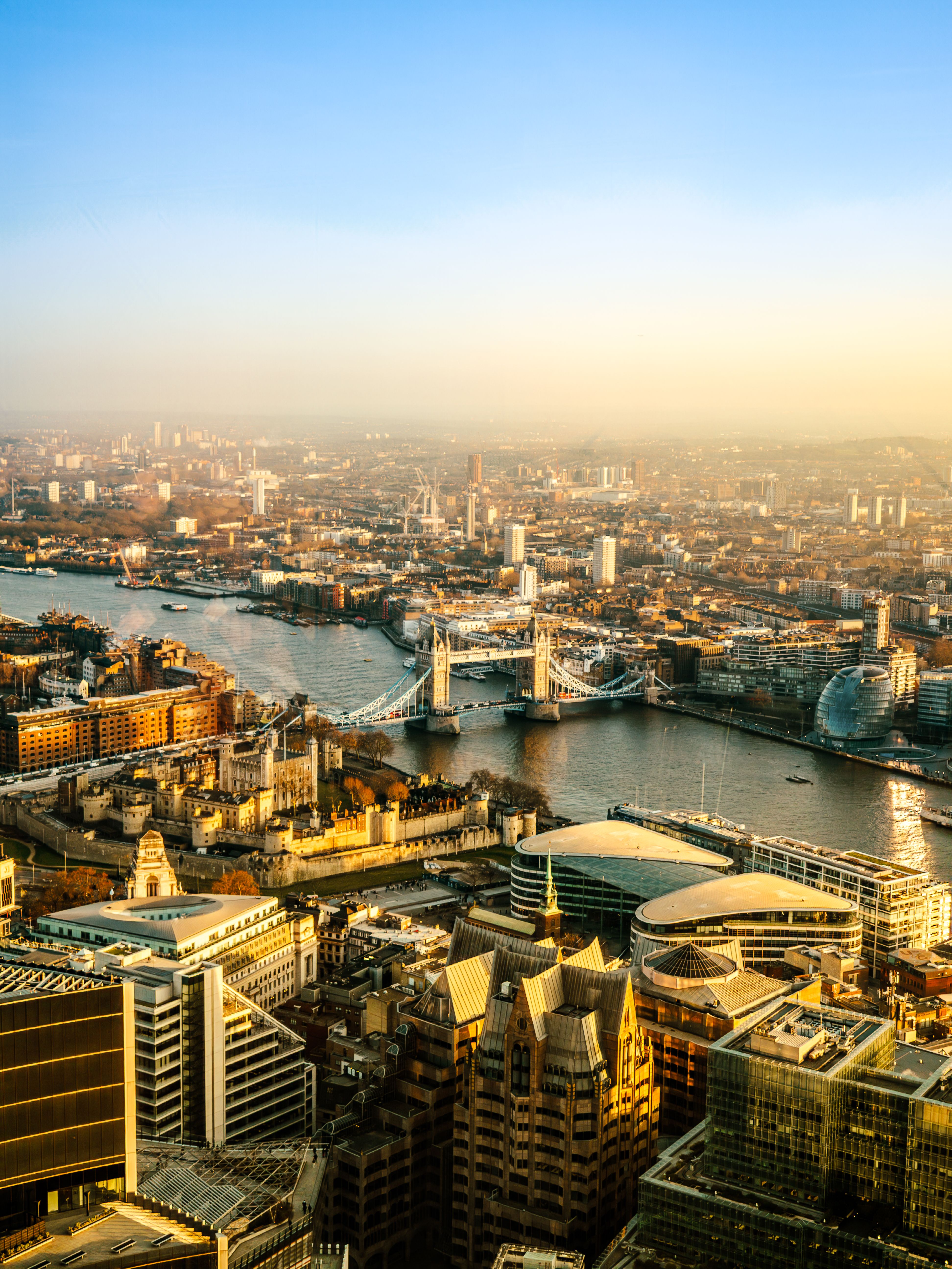 Aerial View of London's Iconic Landmarks at Sunset · Free Stock Photo