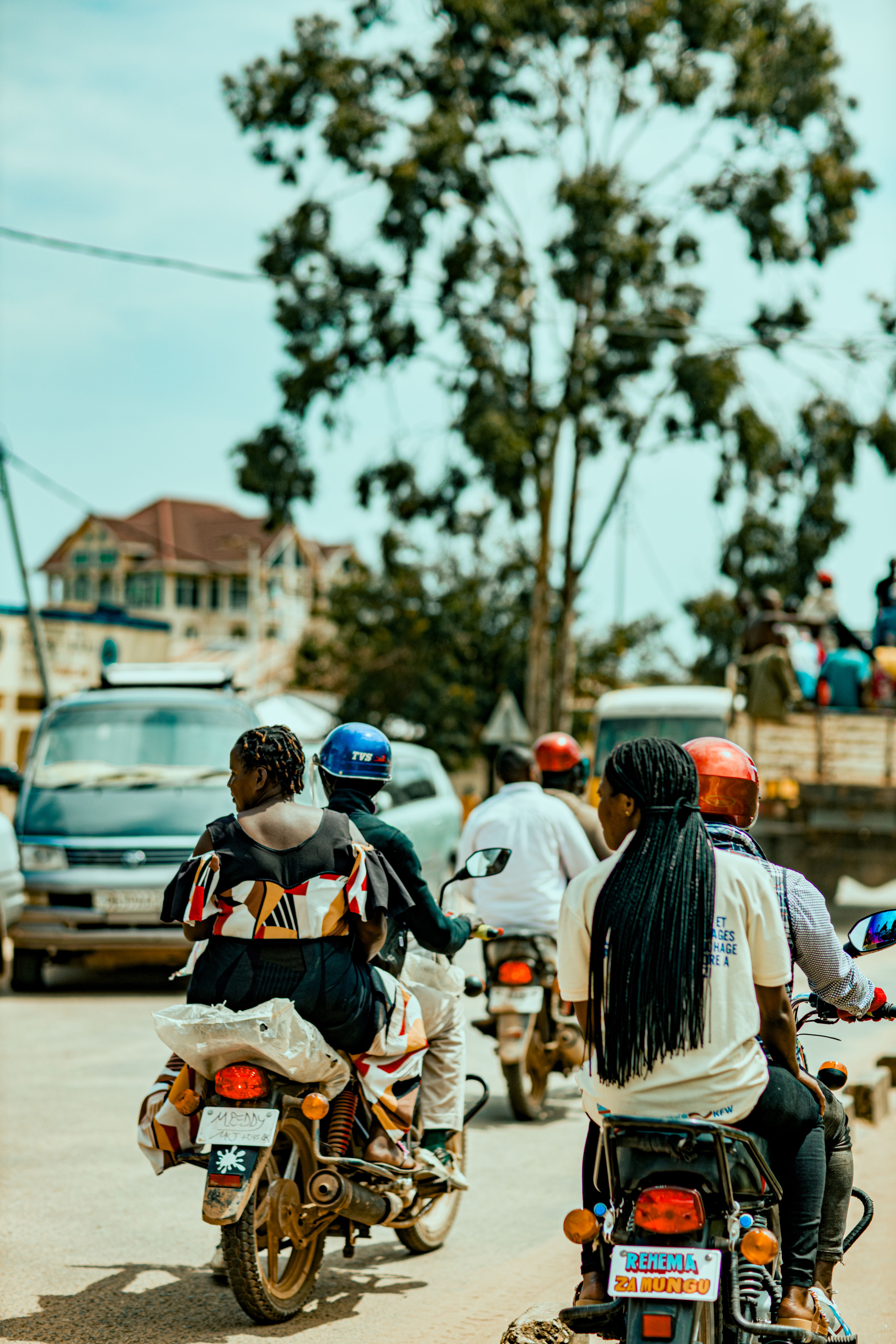 Motorbike Traffic in Uvira Street Scene · Free Stock Photo