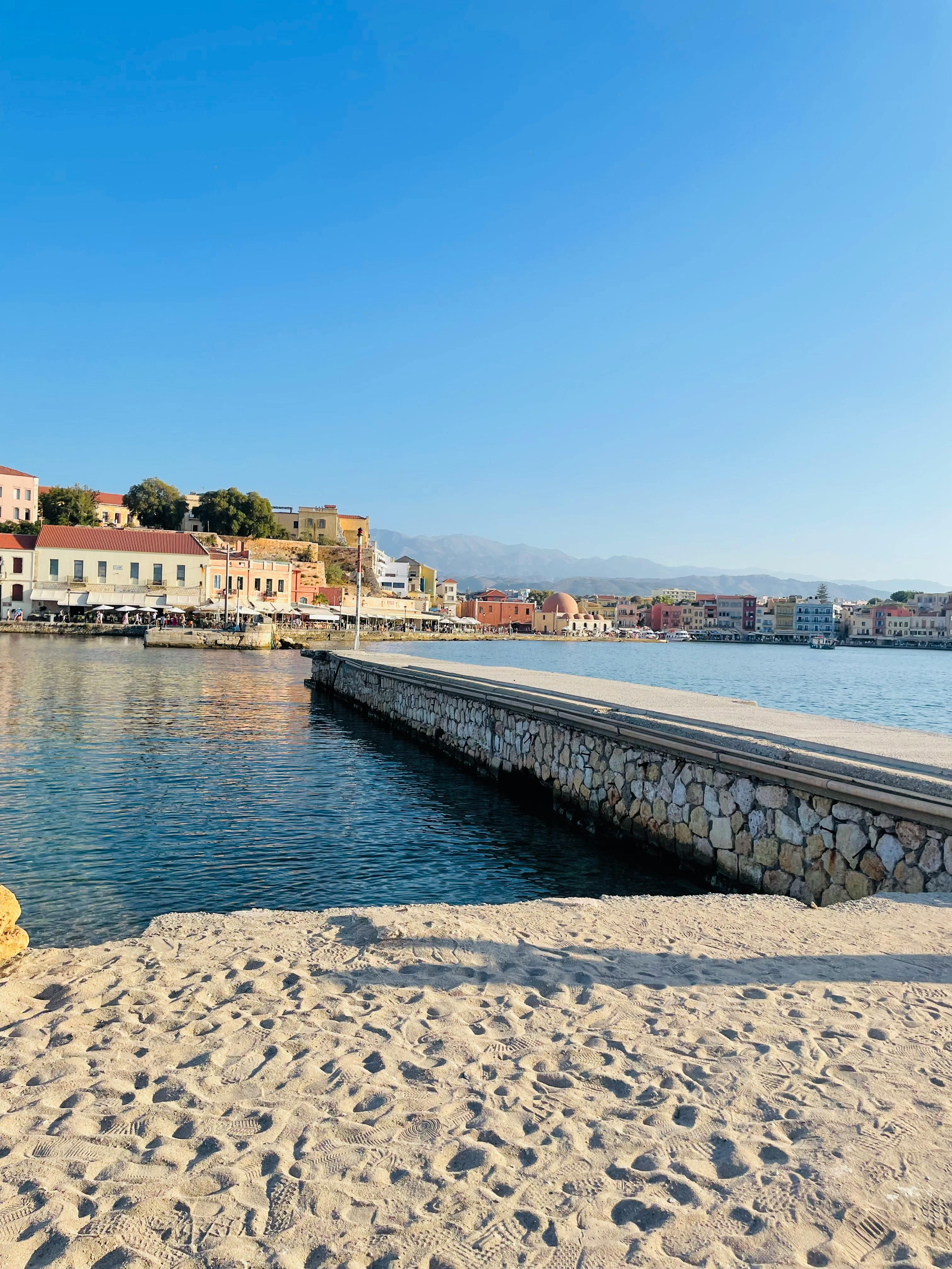 Scenic view of Chania Old Harbour in Crete · Free Stock Photo