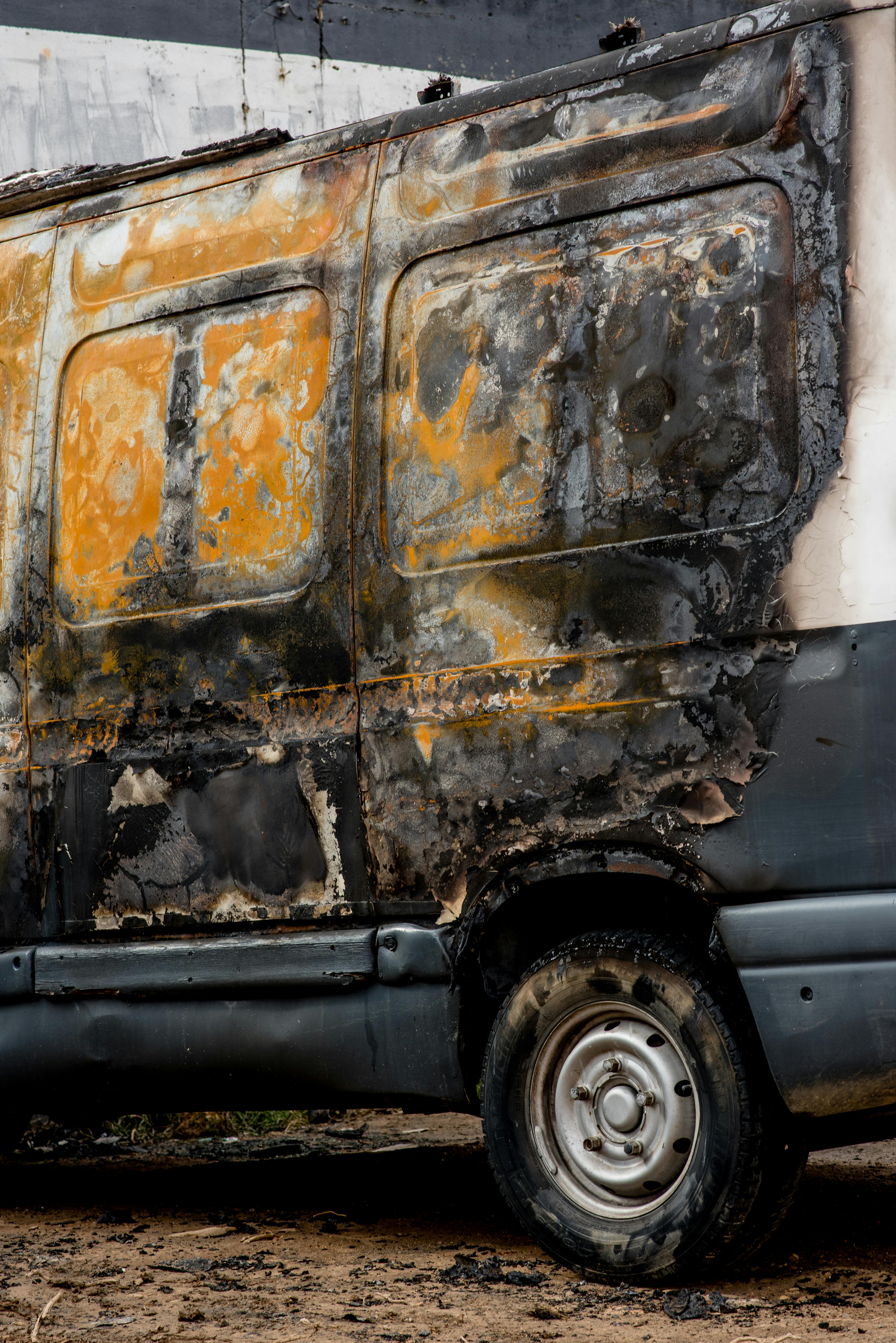Burnt Van Surface Showing Fire Damage Detail · Free Stock Photo