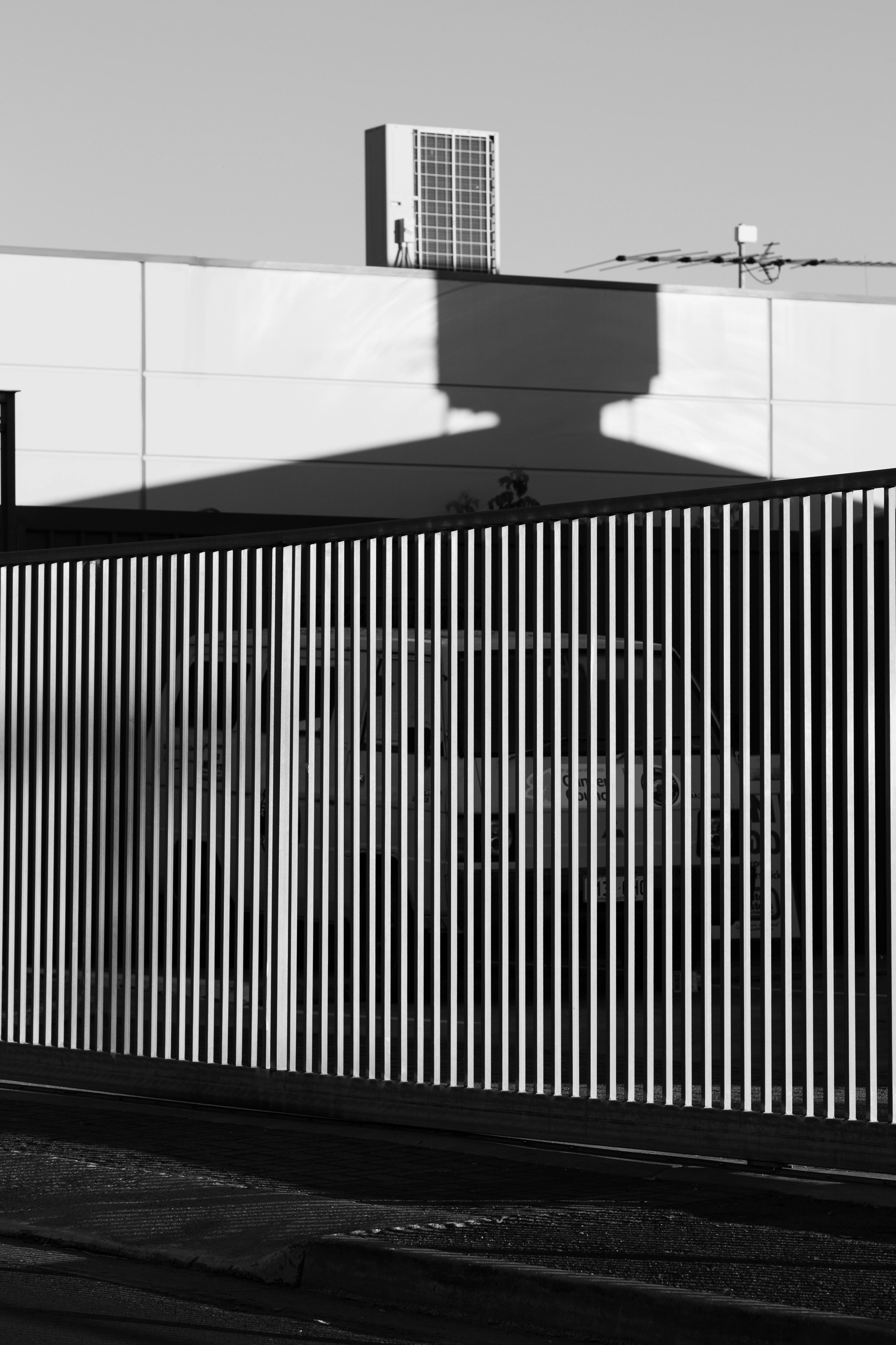 Black and White Industrial Shadow Art · Free Stock Photo
