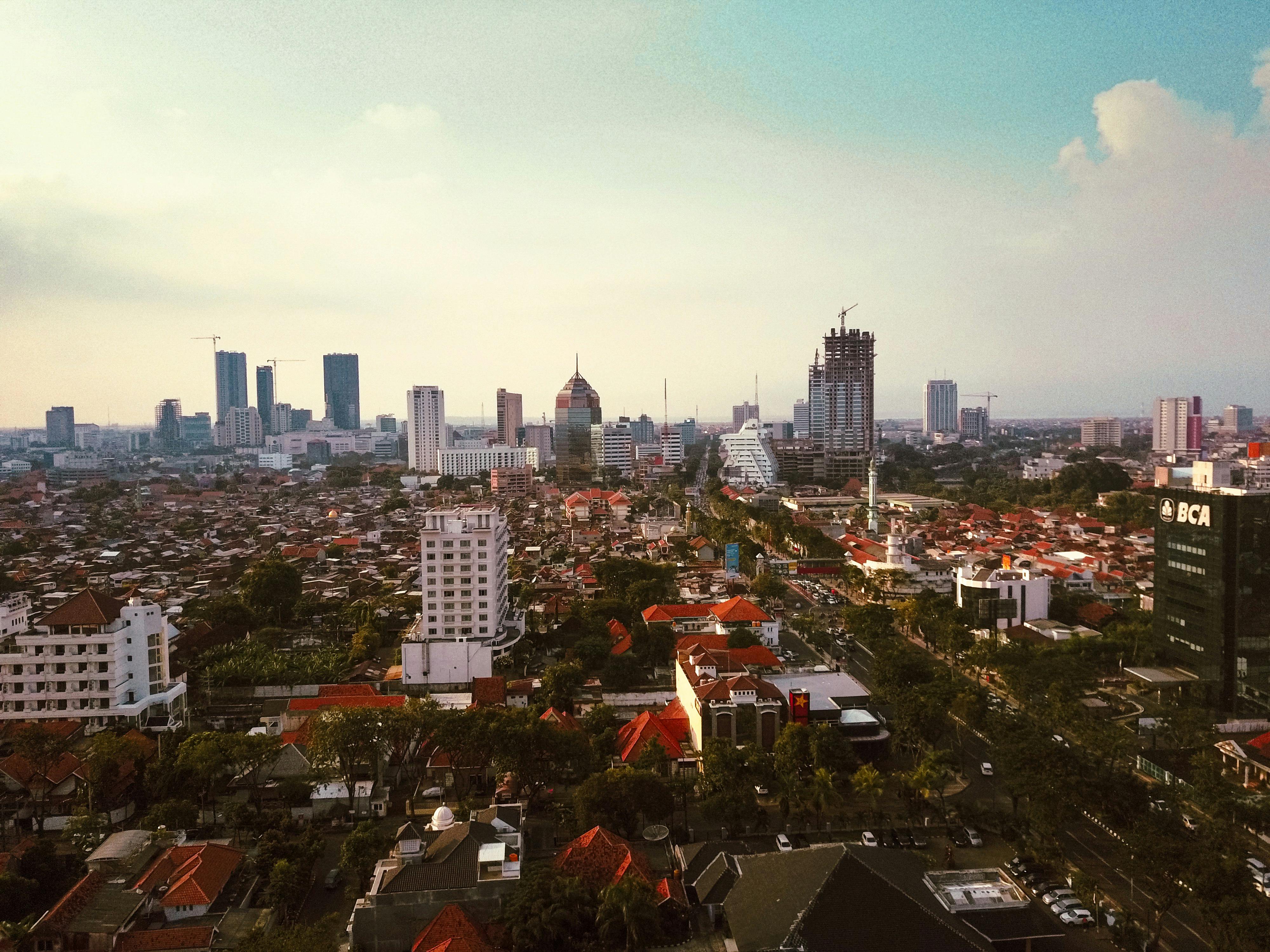 Aerial View of Surabaya Skyline in East Java · Free Stock Photo