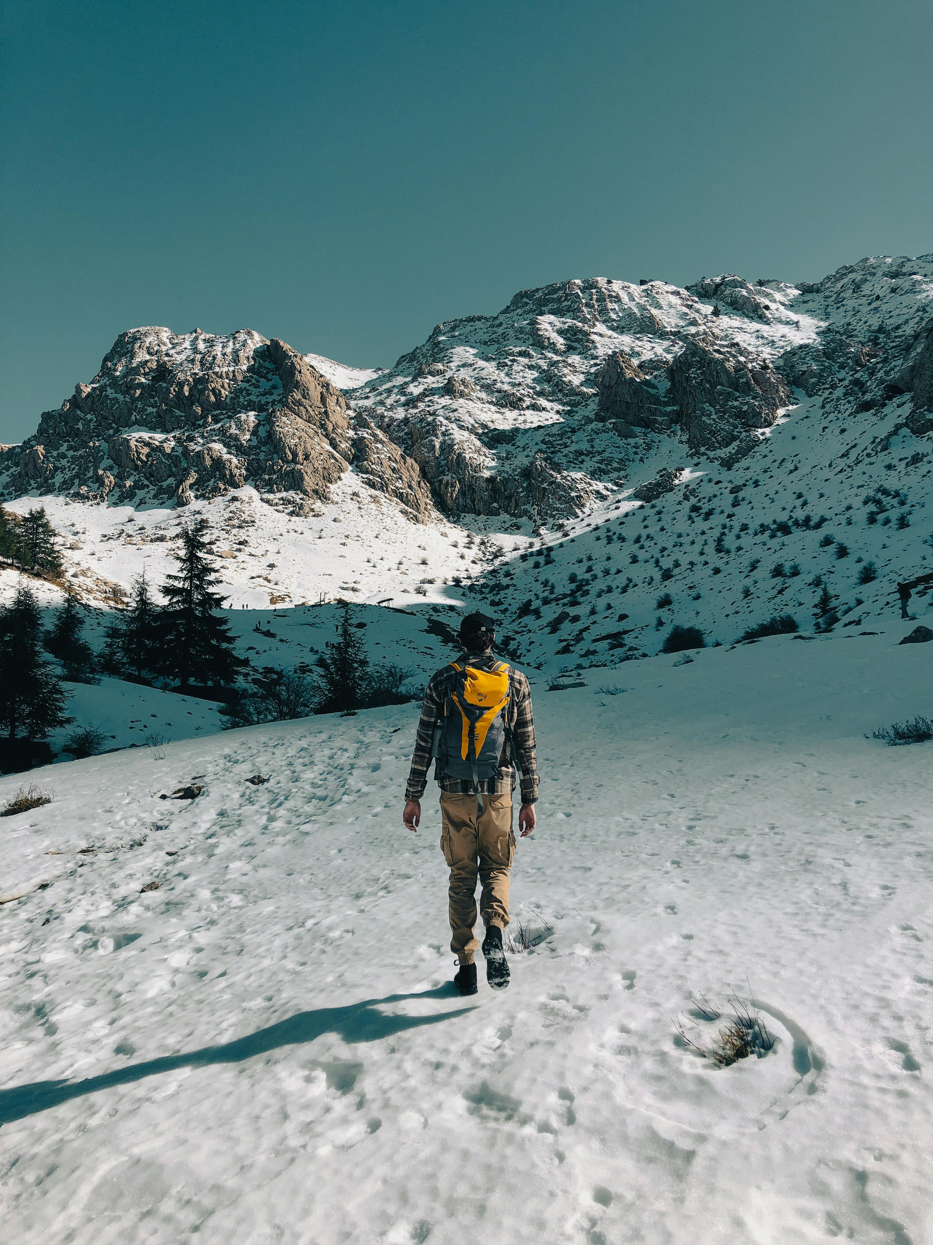 Winter Hiking in Snowy Algerian Mountains · Free Stock Photo