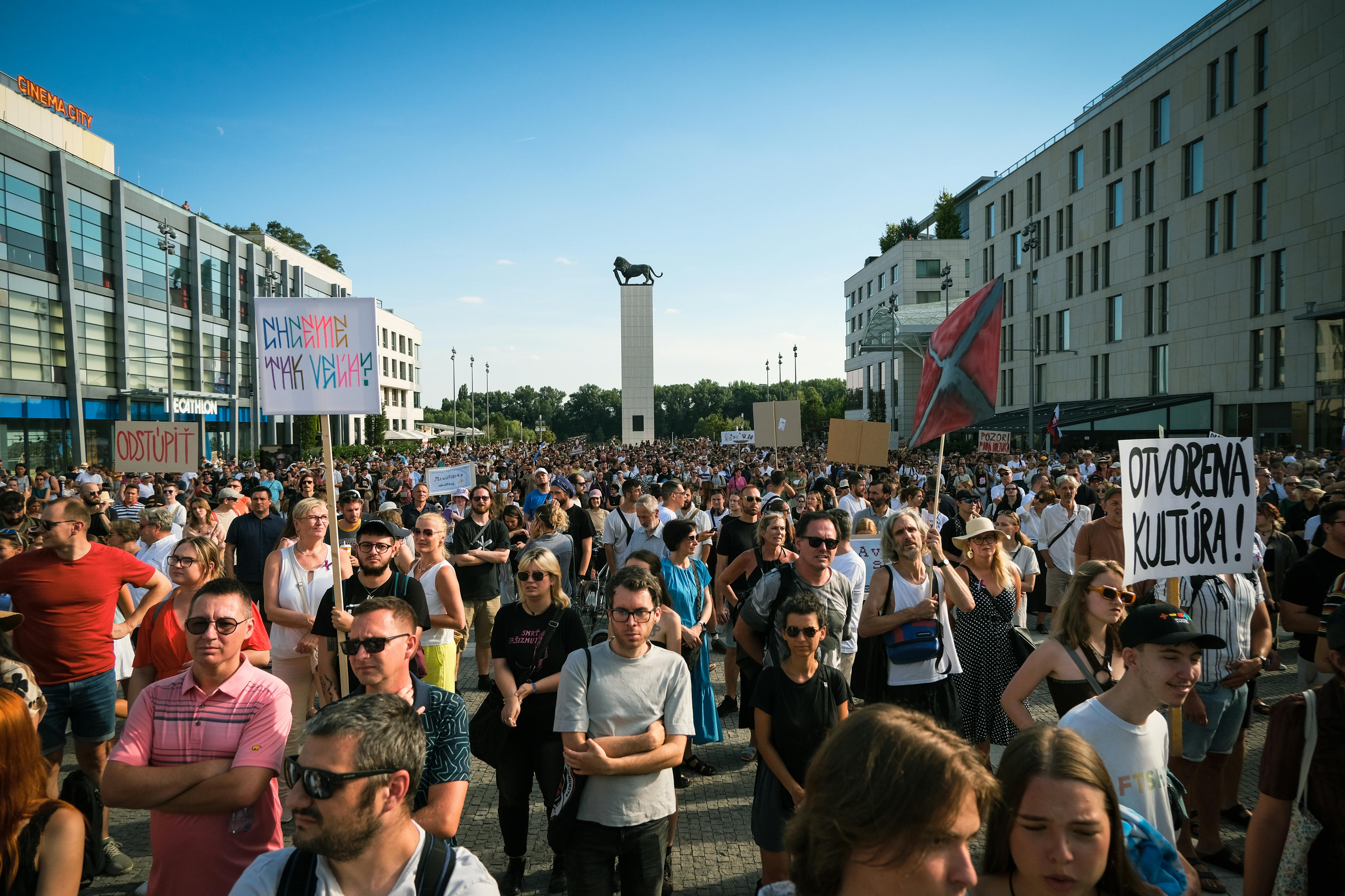 Peaceful Protest in Bratislava City Square · Free Stock Photo
