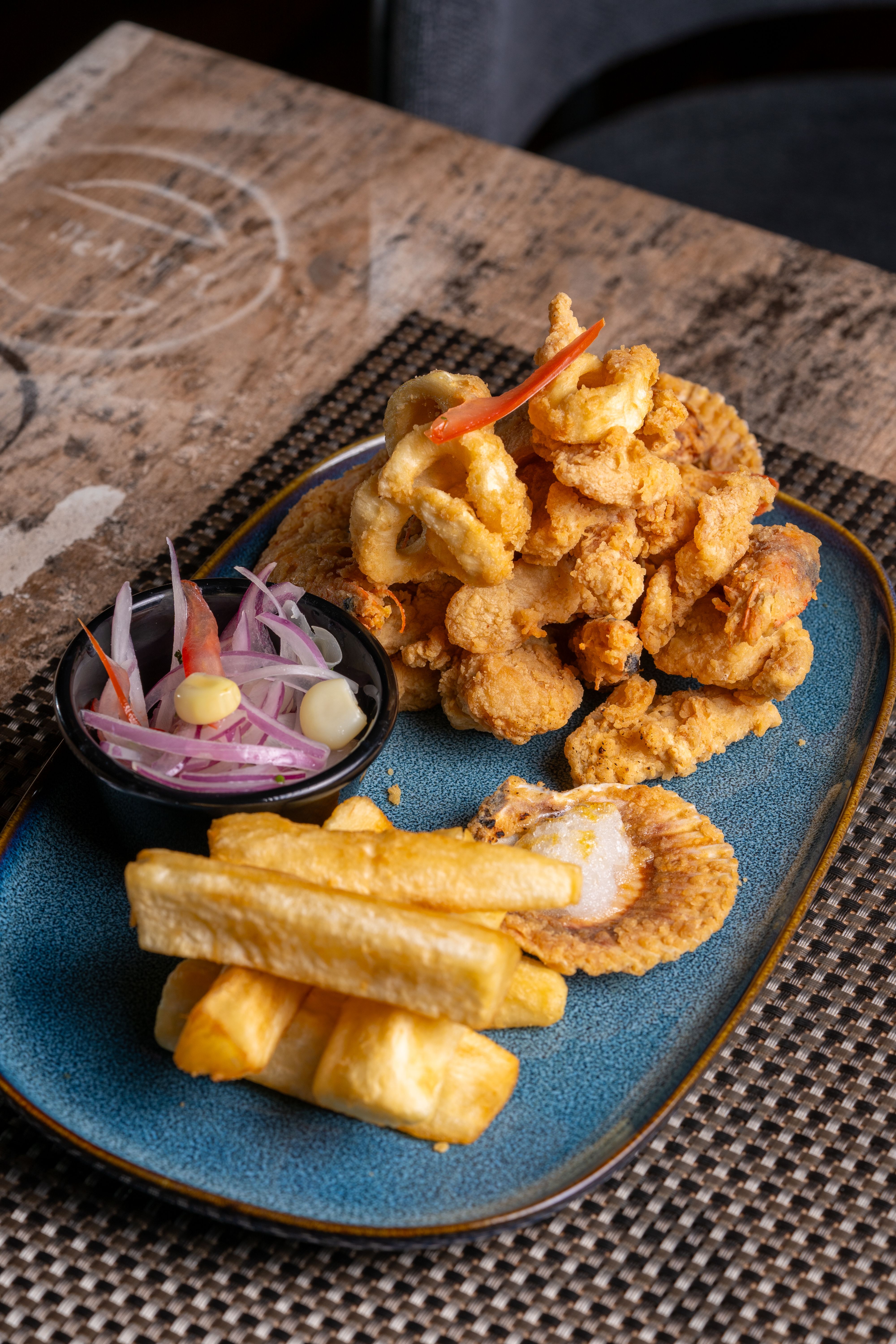 Delicious Peruvian Fried Seafood Platter · Free Stock Photo