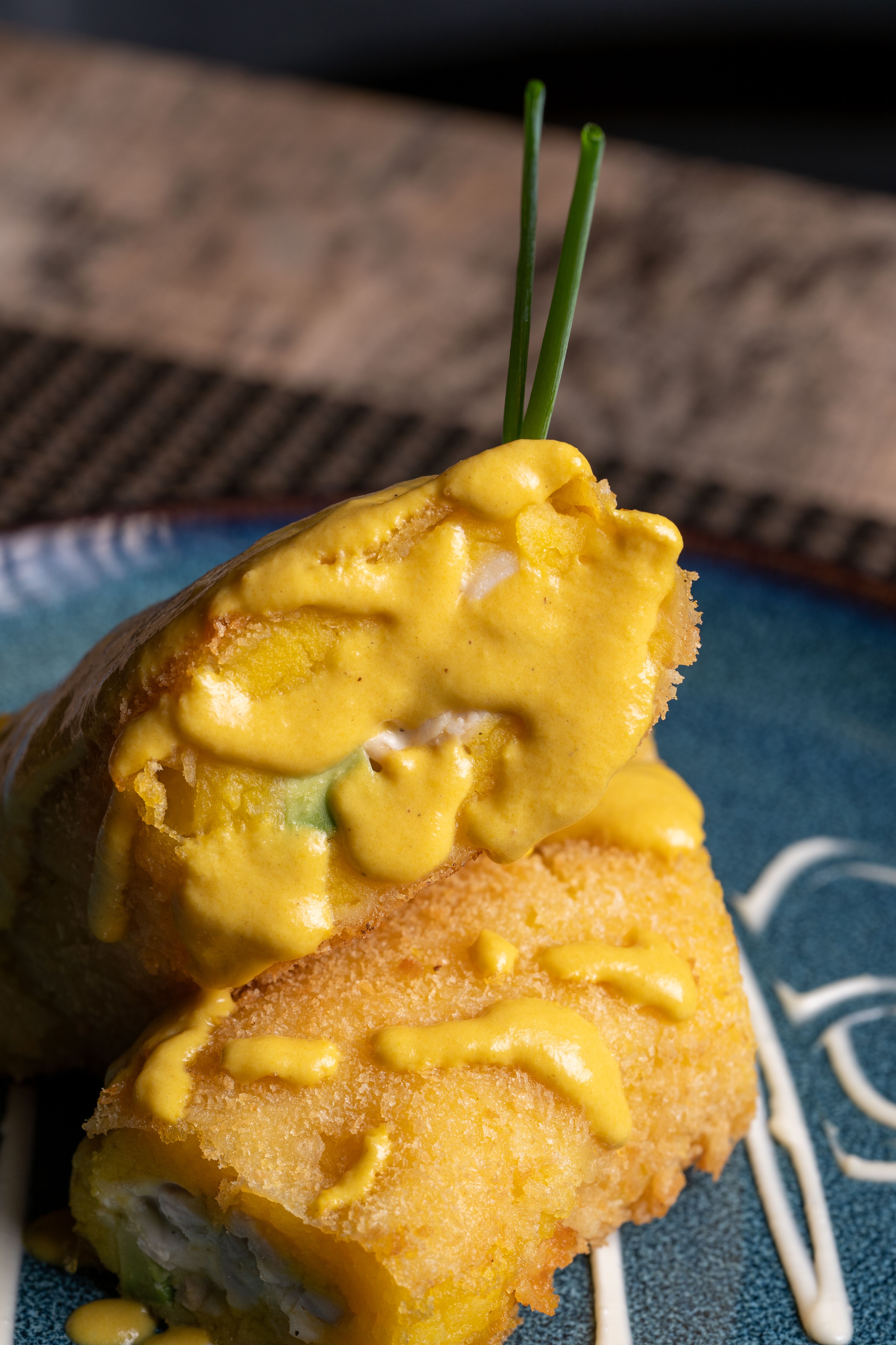 Crispy Battered Roll with Creamy Sauce · Free Stock Photo