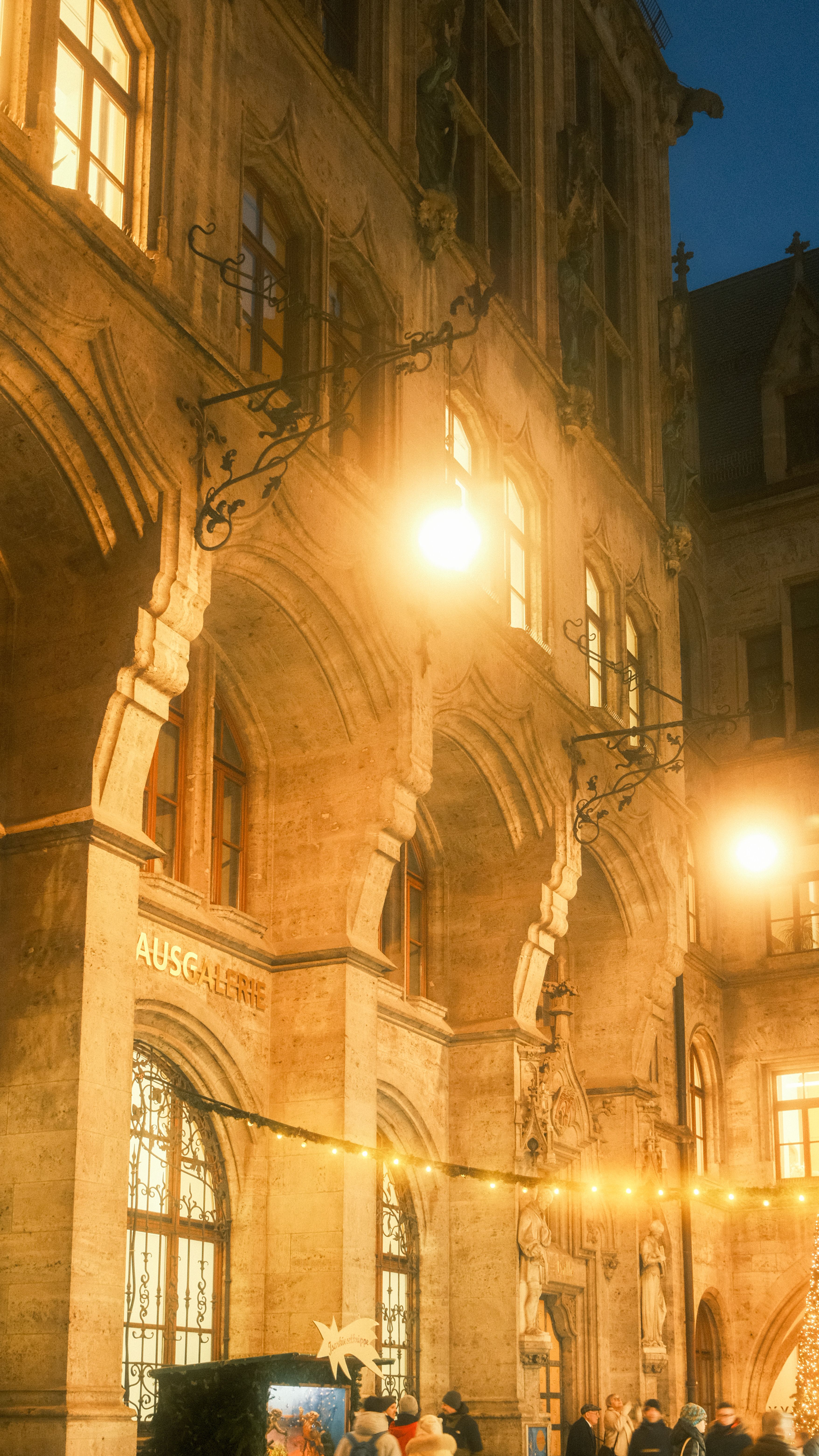 Historic Building Exterior with Warm Lighting · Free Stock Photo