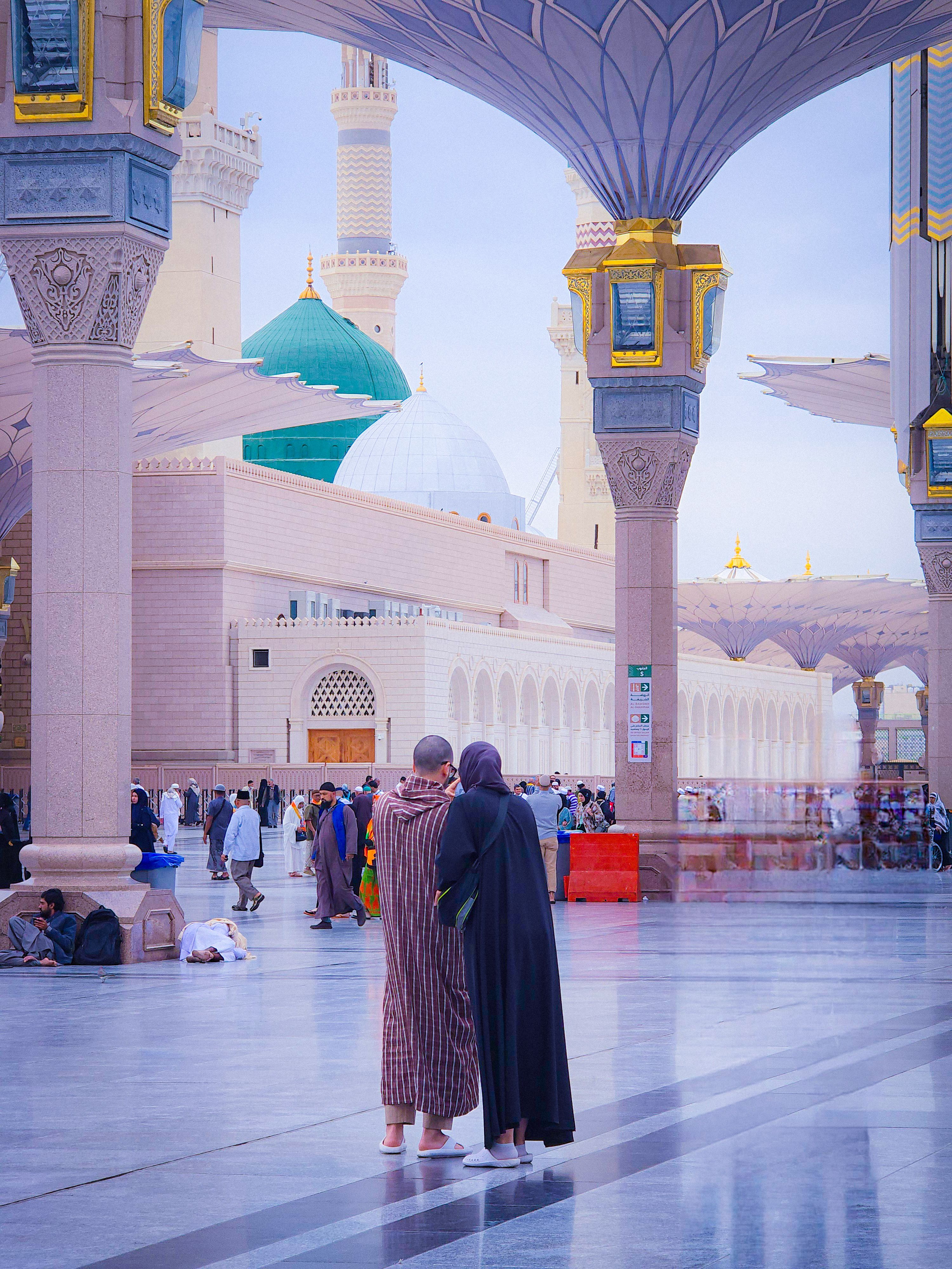 Pilgrims at Al-Masjid an-Nabawi in Medina · Free Stock Photo
