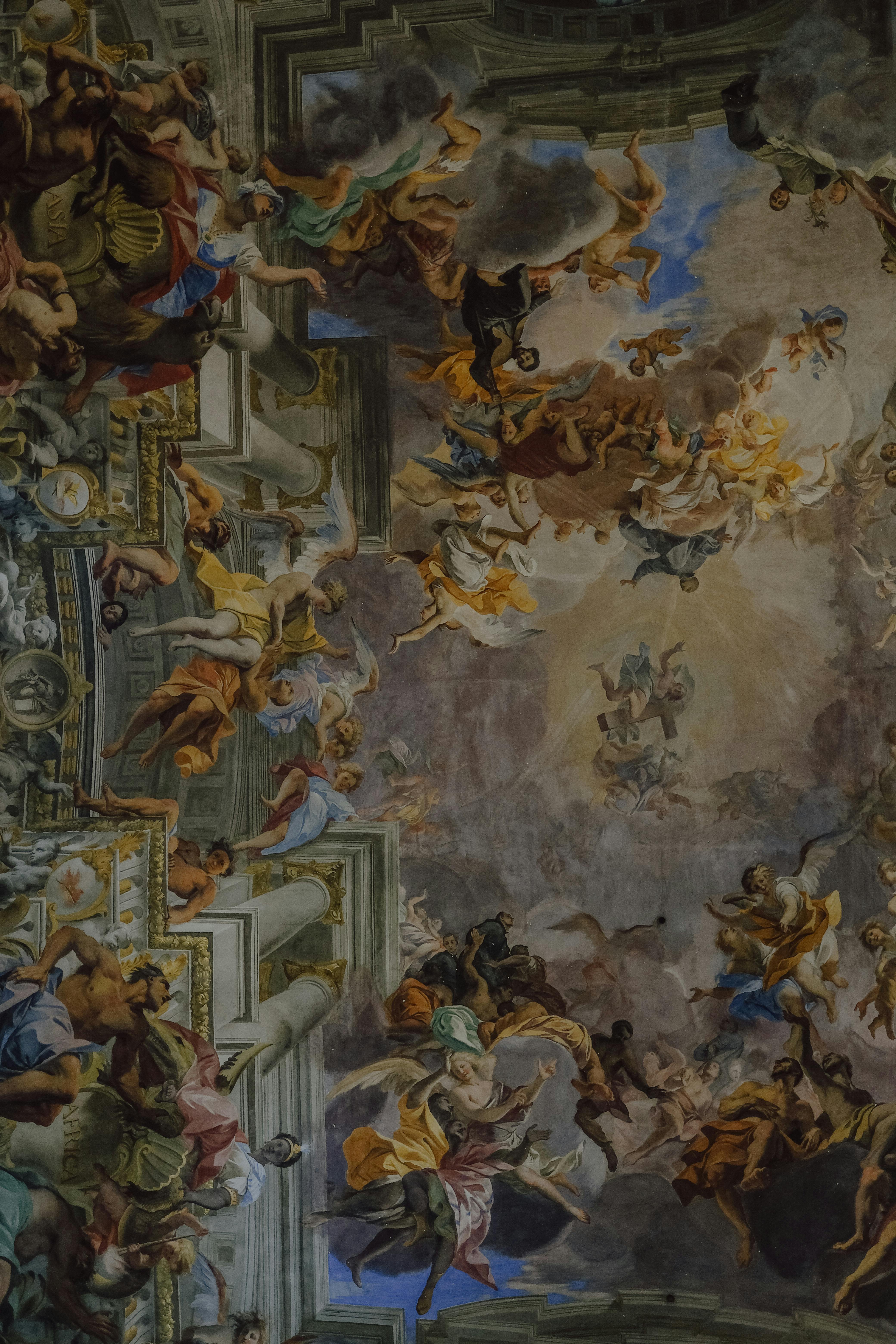 Baroque ceiling fresco with mythological scenes · Free Stock Photo