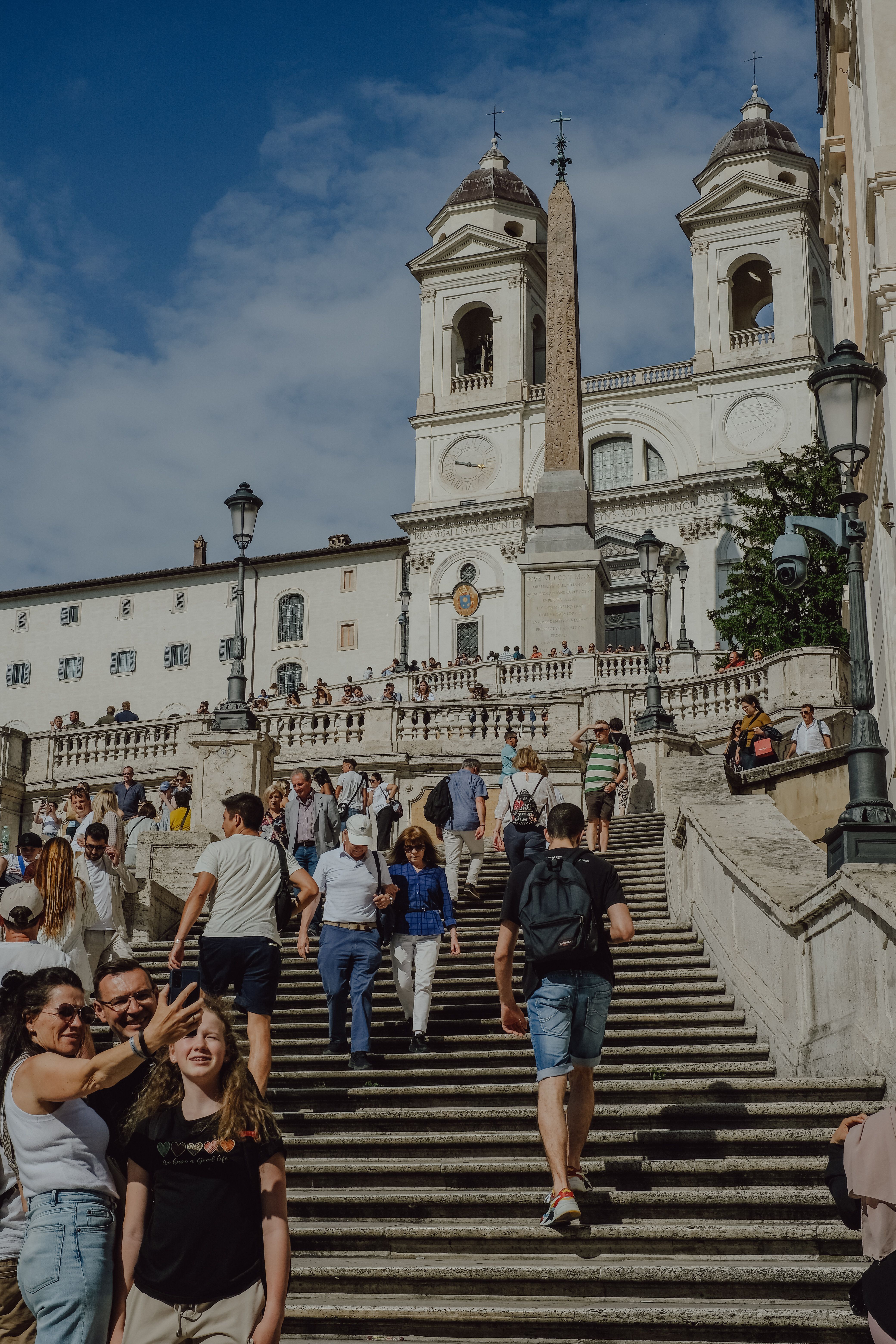 Tourists Climbing the Iconic Spanish Steps in Rome · Free Stock Photo