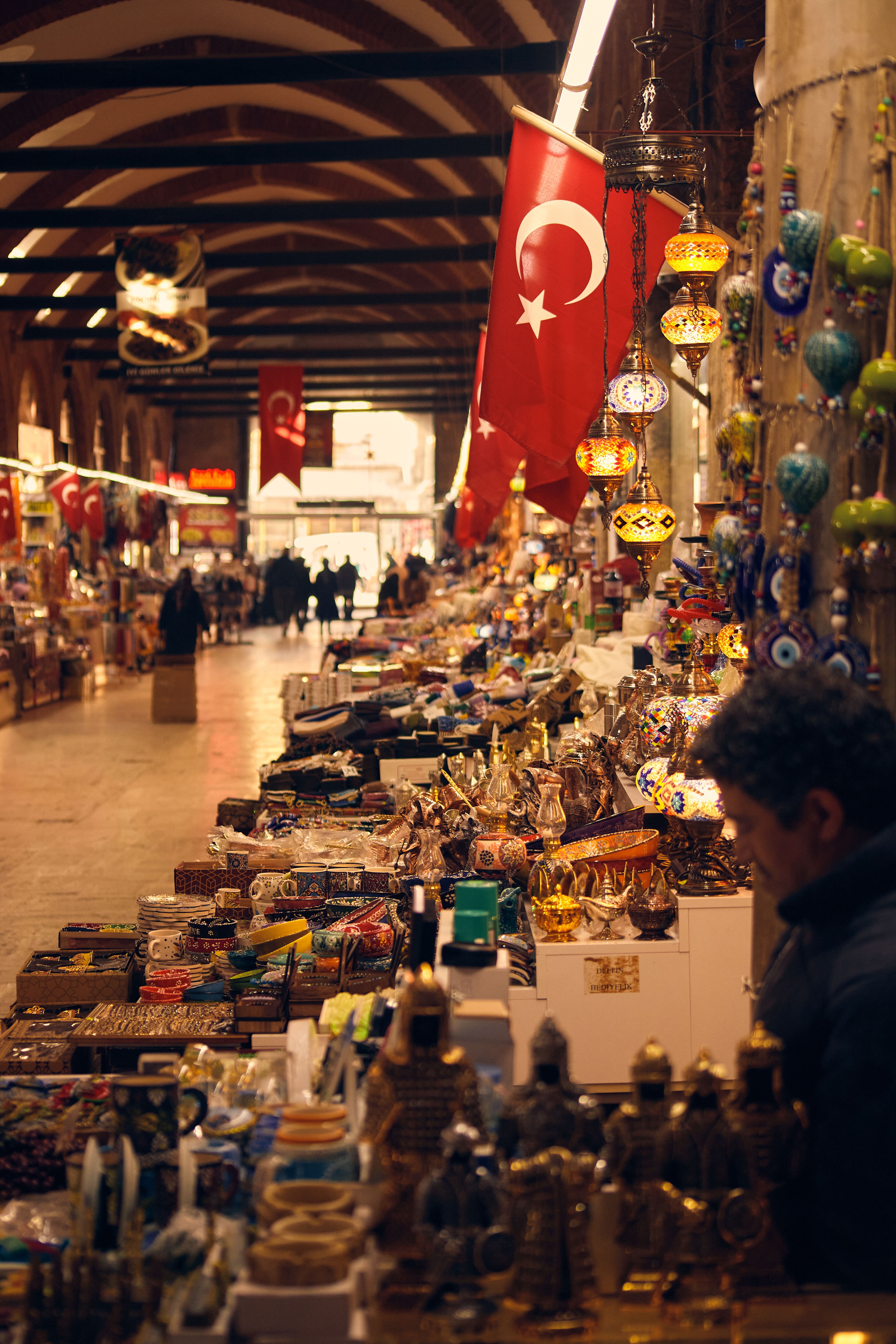 Vibrant Turkish Bazaar with Traditional Goods · Free Stock Photo