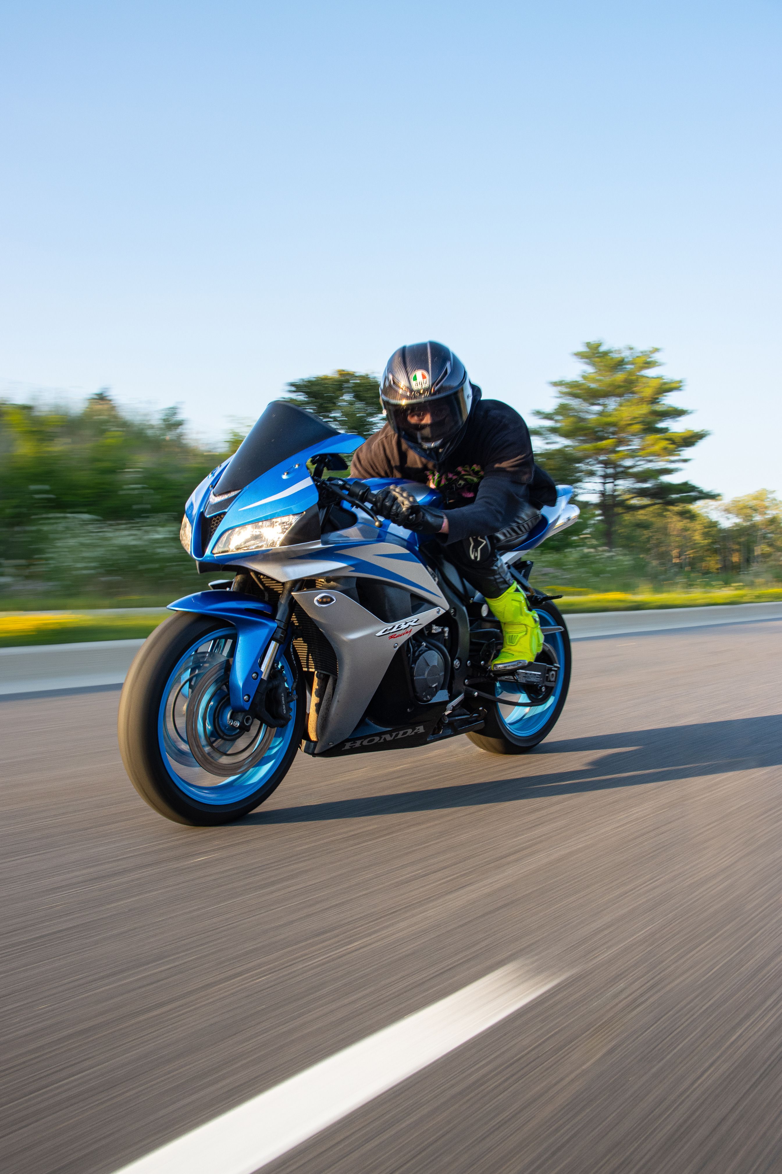 High-Speed Motorcycle on Open Road · Free Stock Photo